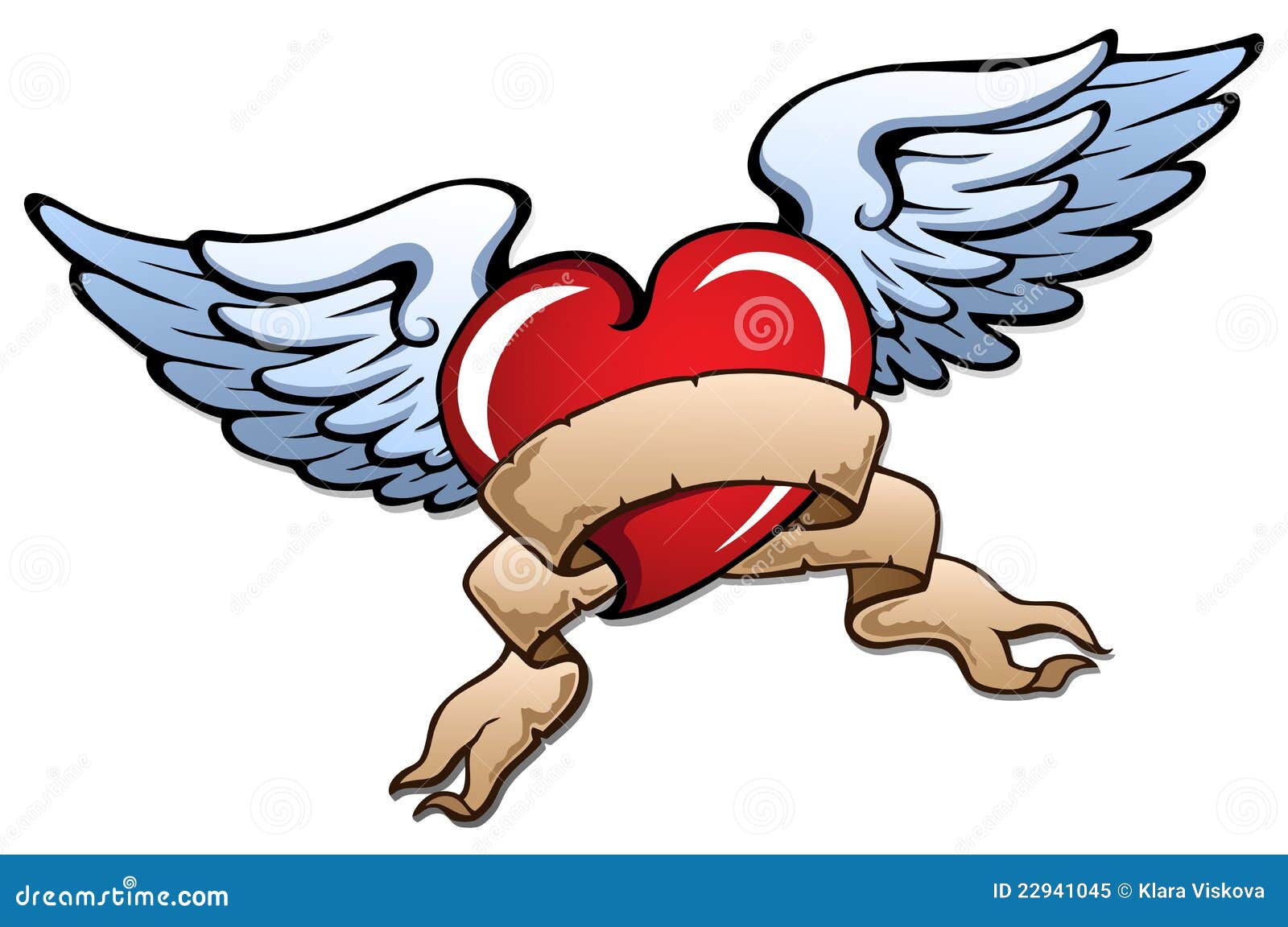 Cuore Stilizzato Con Le Ali 2 Illustrazione Vettoriale - Illustrazione ...