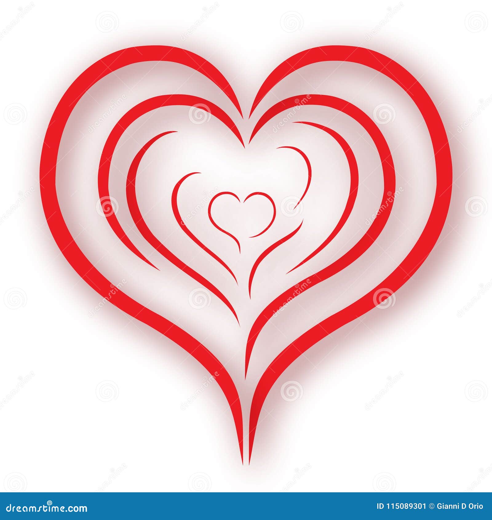 Cuore Stilizzato Per L'essenza Di Amore Illustrazione Vettoriale ...