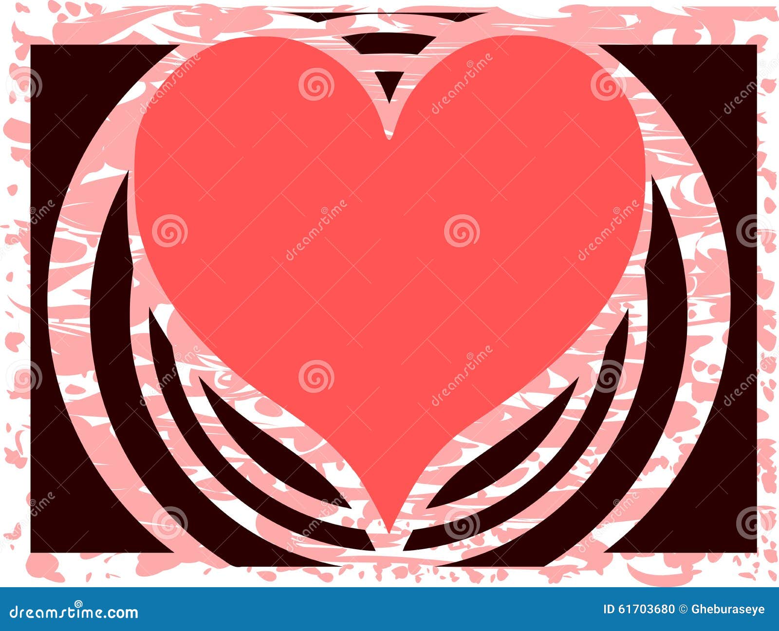 Cuore Stilizzato Variopinto Su Fondo Macchiato Illustrazione Vettoriale ...