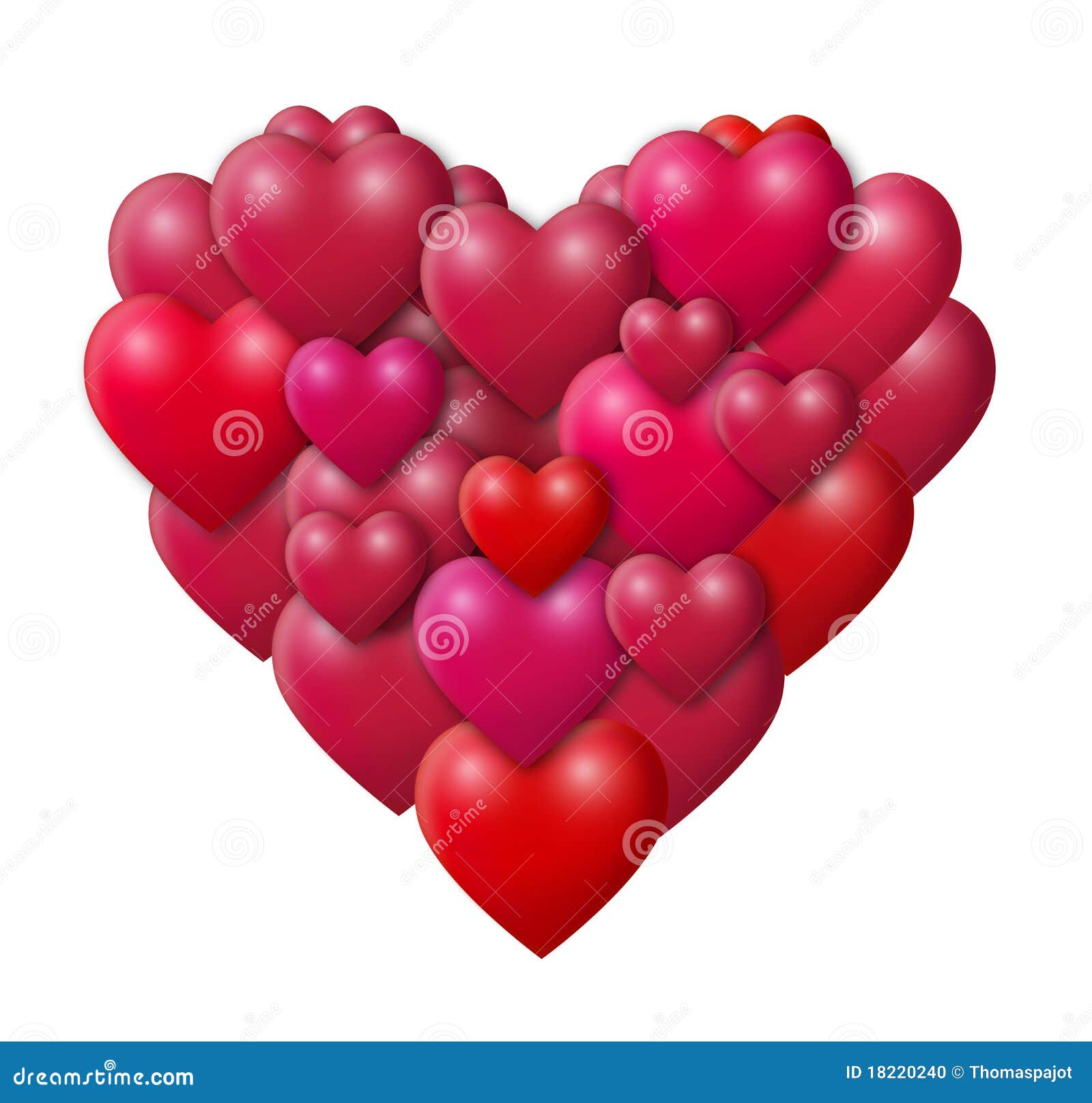 Cuori illustrazione di stock. Illustrazione di fucsia - 18220240