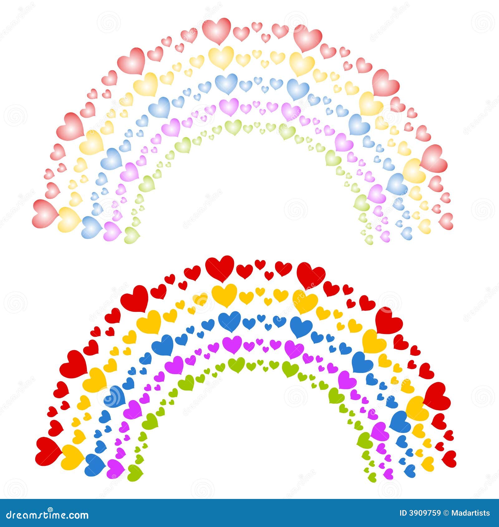 Cuori Come Arte Di Clip Variopinta Dei Rainbow Illustrazione di Stock ...