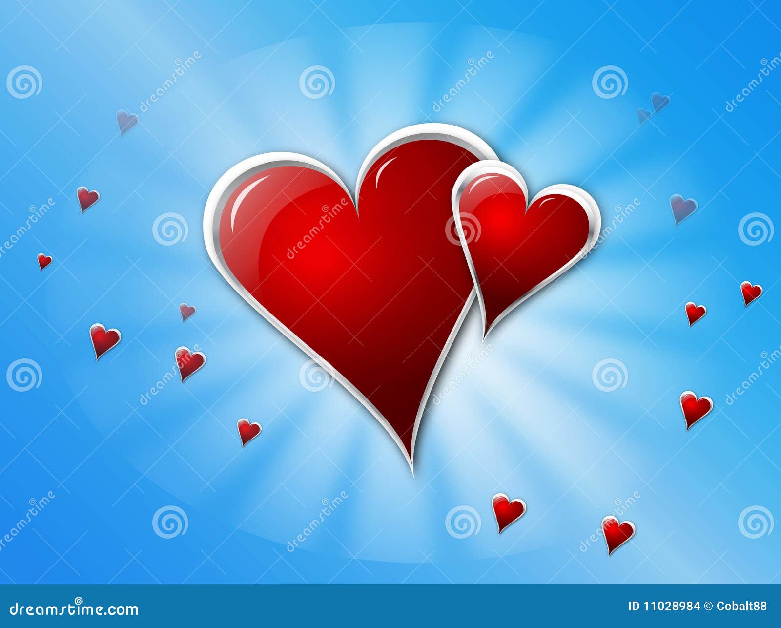 Cuori di amore illustrazione vettoriale. Illustrazione di ornamento ...