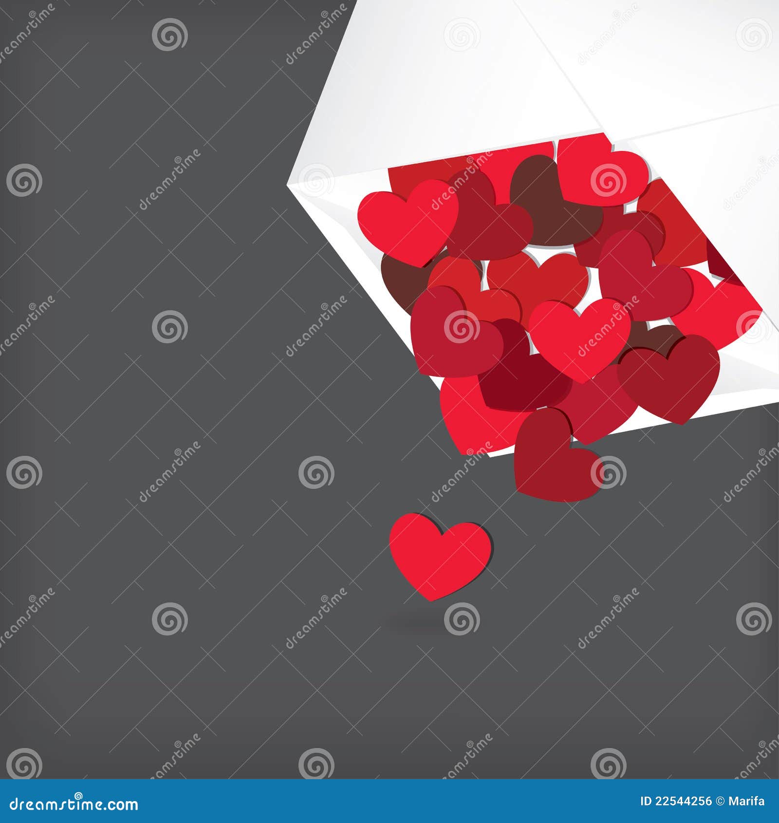 Cuori Nella Busta Bianca. Lettera Di Amore Illustrazione Vettoriale ...