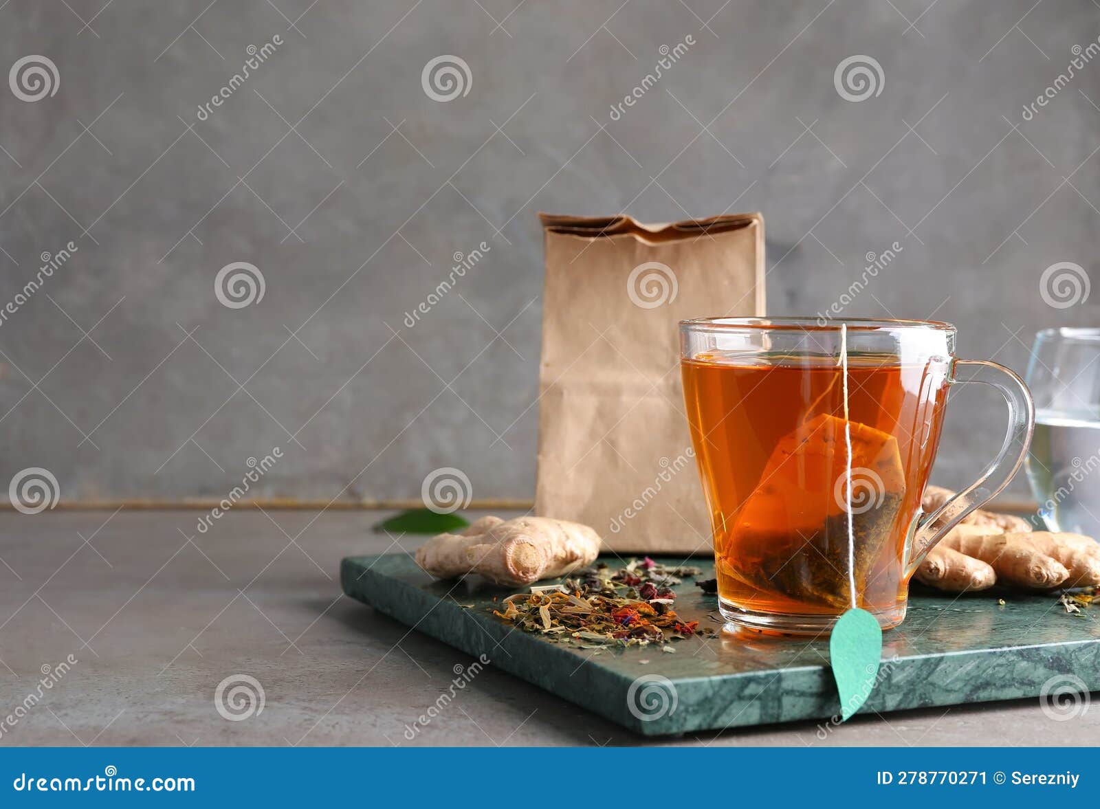 Cup of Aromatic Black Tea on Dark Background Stock Image - Image of ...