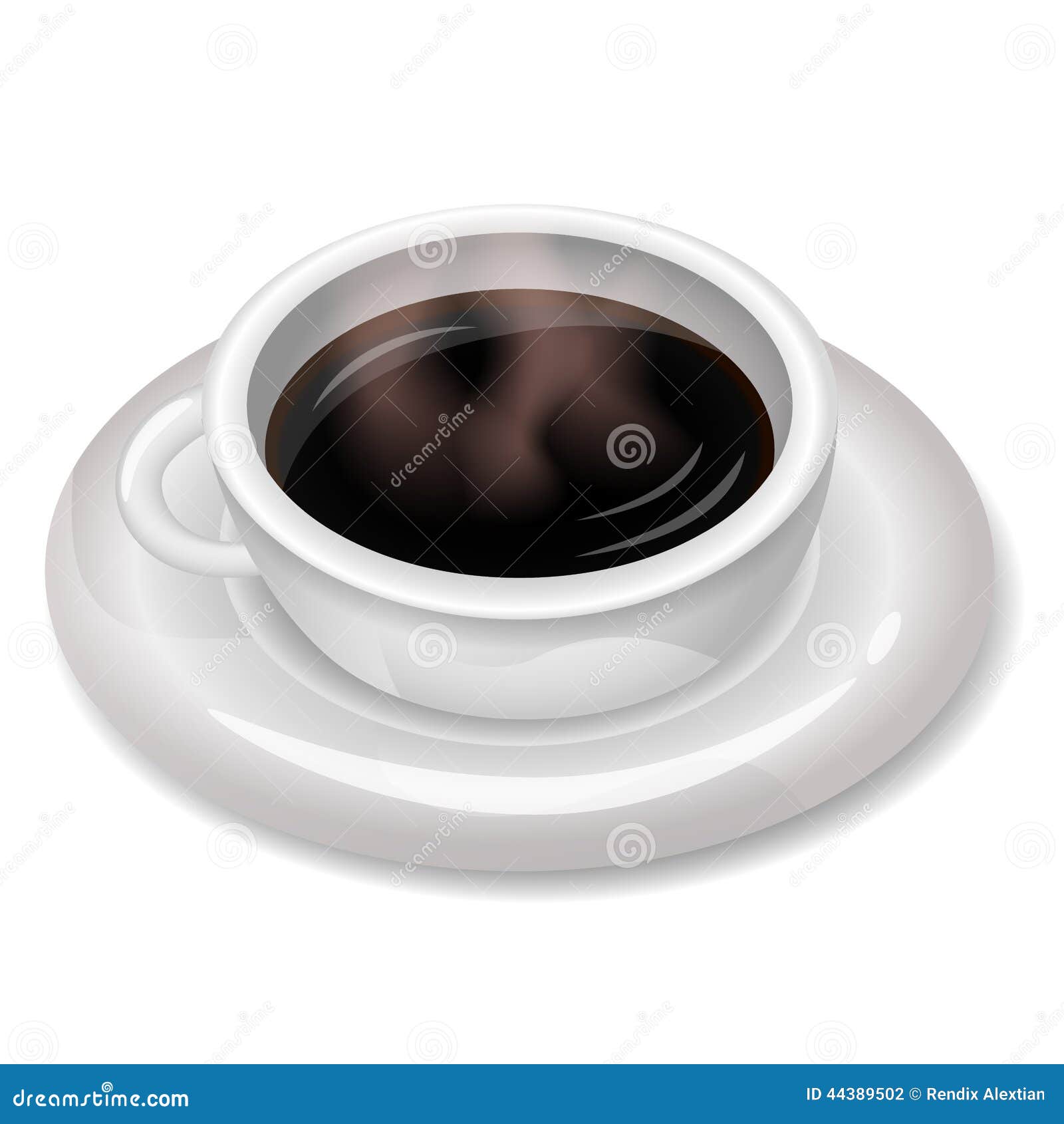 A Cup of Black Bitter Coffee Stock Vector - Illustration of water ...