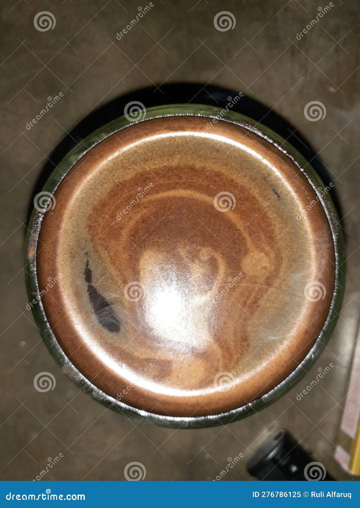 A Cup of Black Coffee with Floating Powder Stock Image - Image of black ...