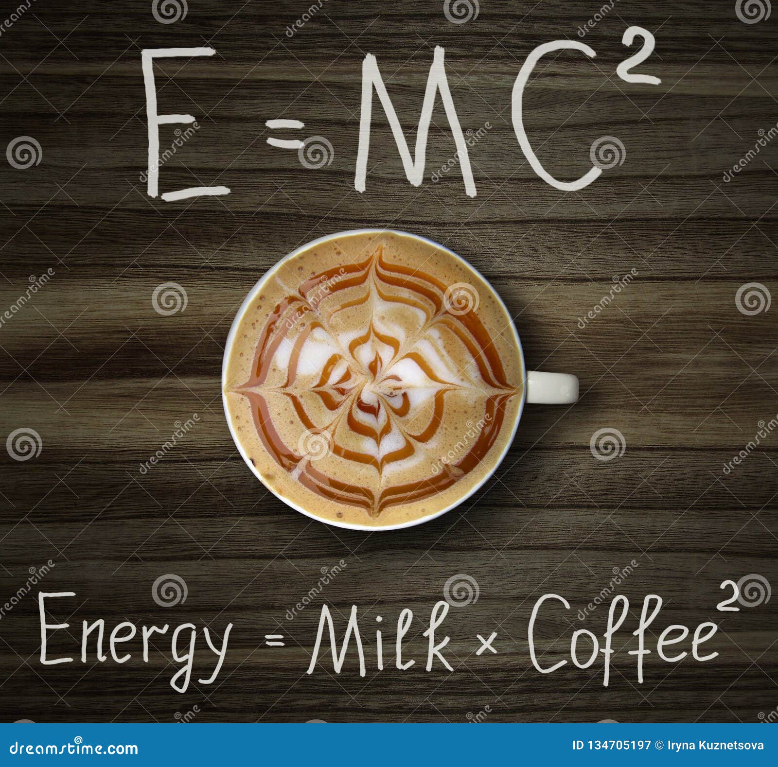 Cup of coffee with formula stock image. Image of physics - 134705197