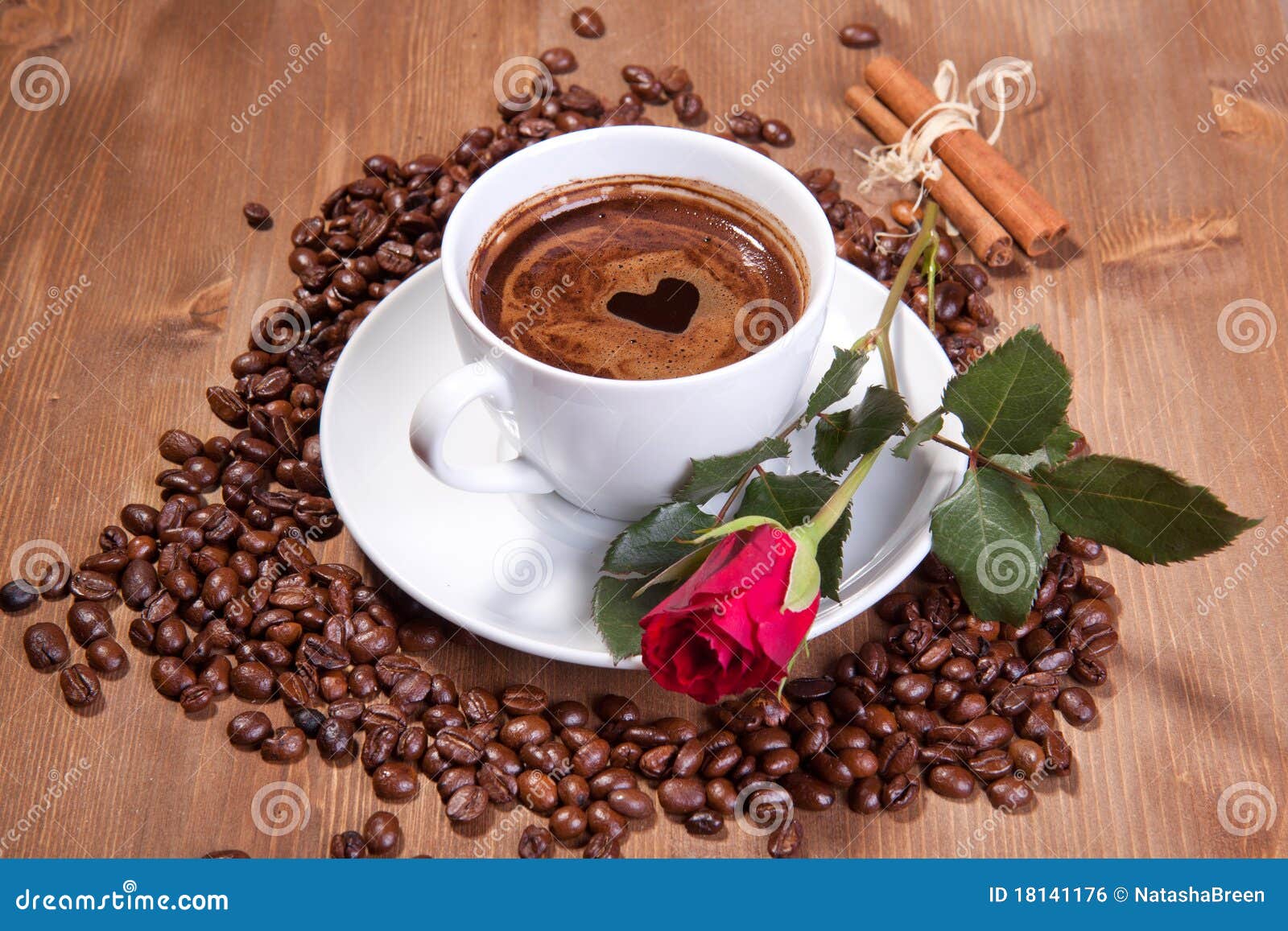 Cup of Black Coffee and Red Rose Stock Photo - Image of coffee, fine ...
