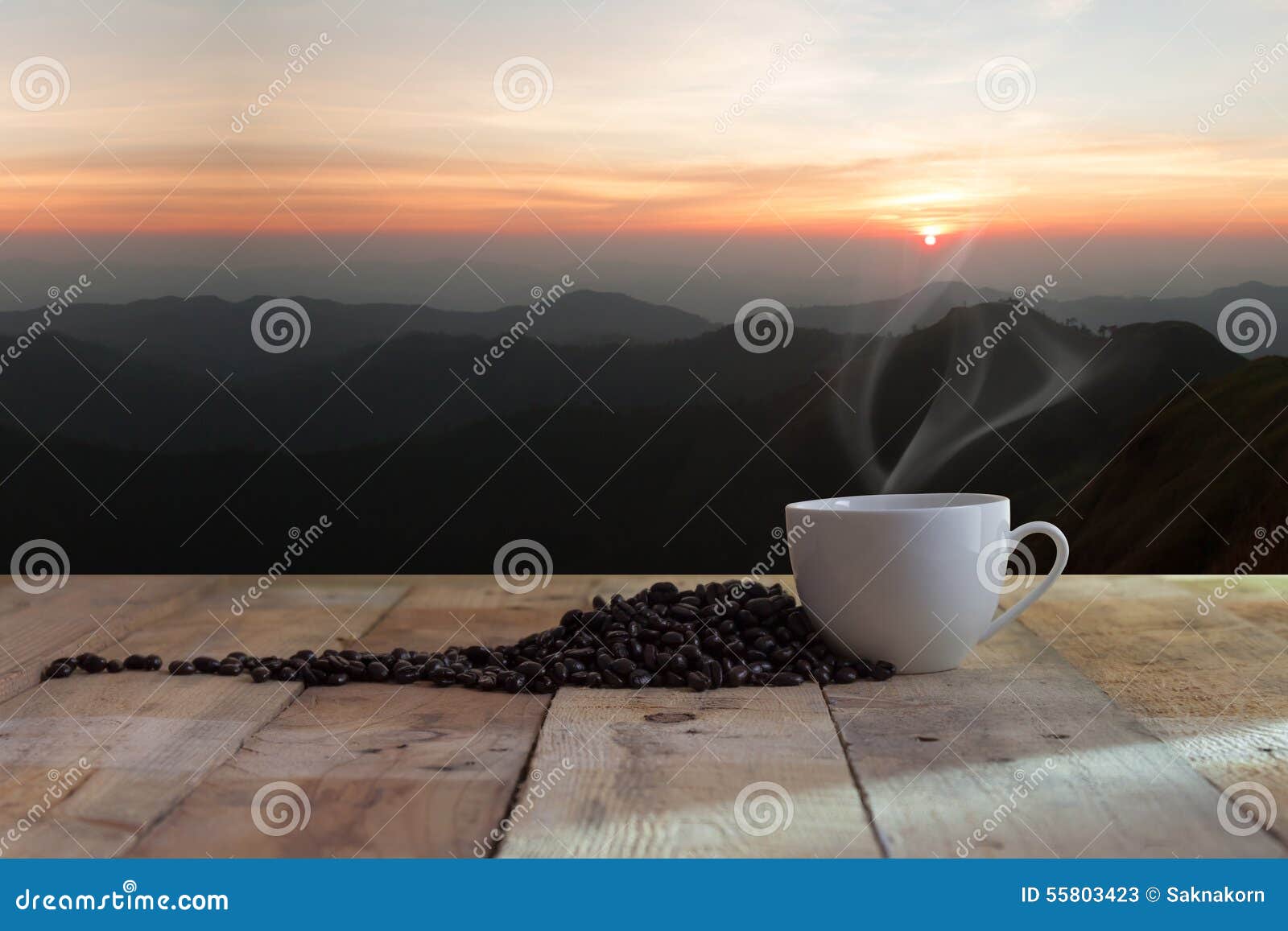 Cup of Black Coffee and Sunset Stock Image - Image of brown, caffeine ...