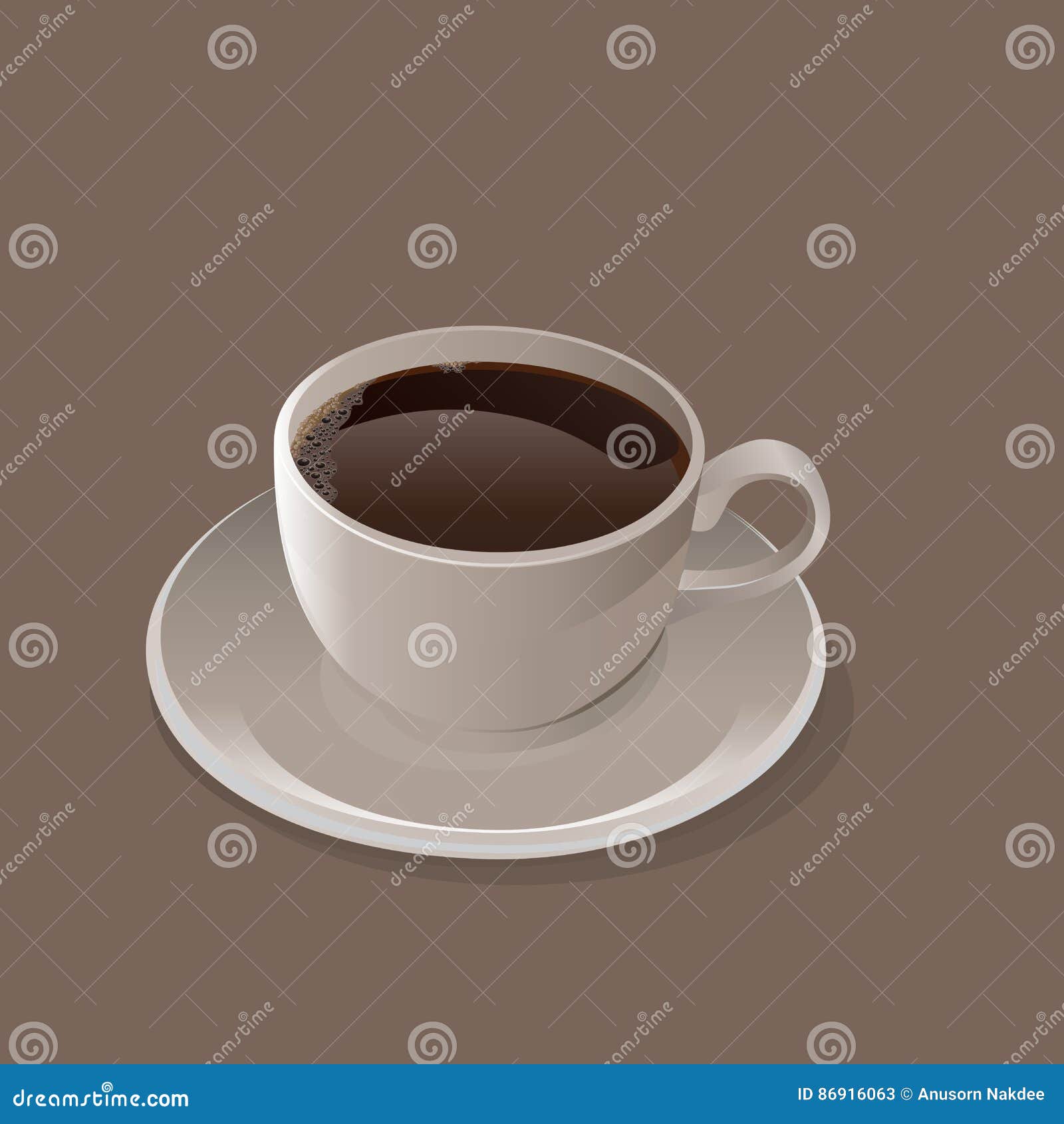 Cup of black coffee Vector stock vector. Illustration of isolated ...