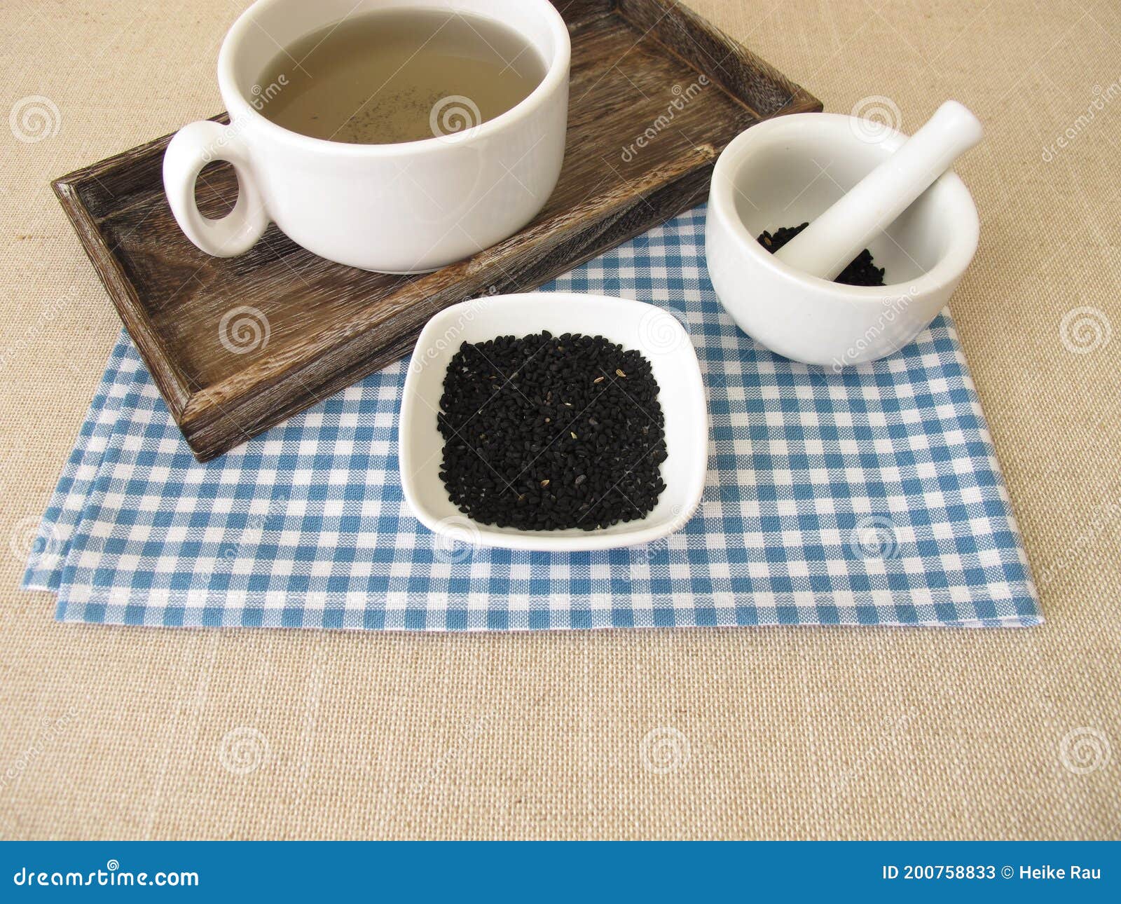 A cup of black cumin tea stock image. Image of caraway - 200758833