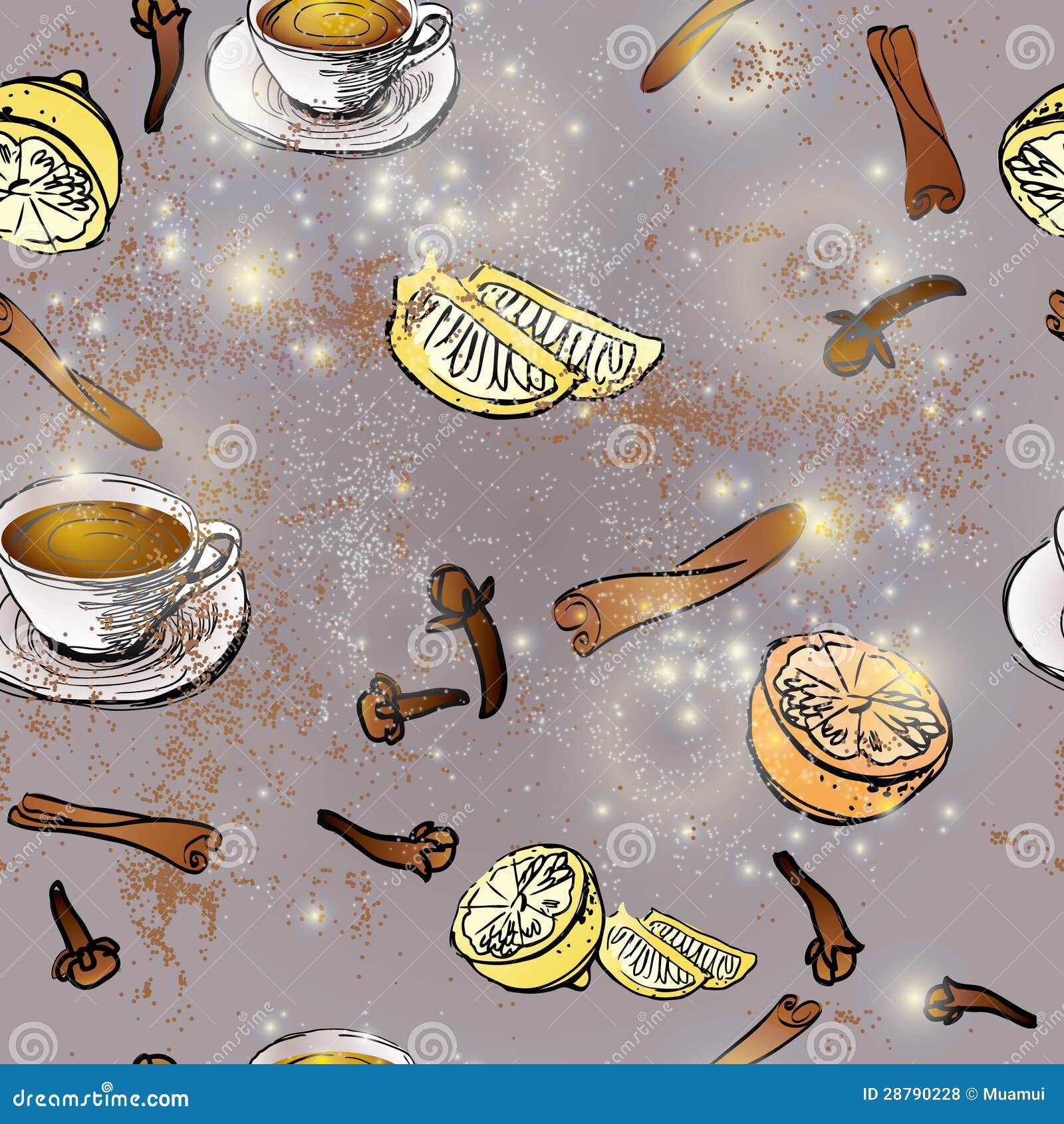 A cup of black tea stock vector. Illustration of orange - 28790228