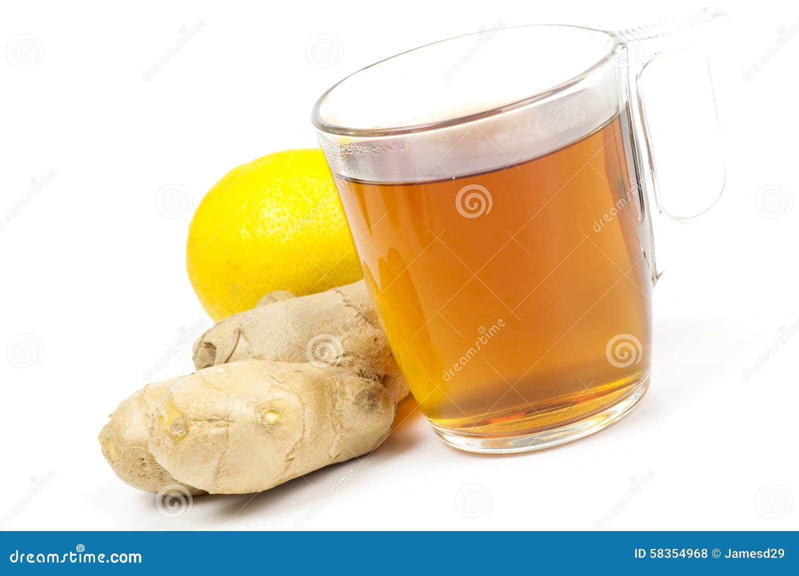 Cup of Black Tea with Ginger and Lemon Stock Photo - Image of clear ...