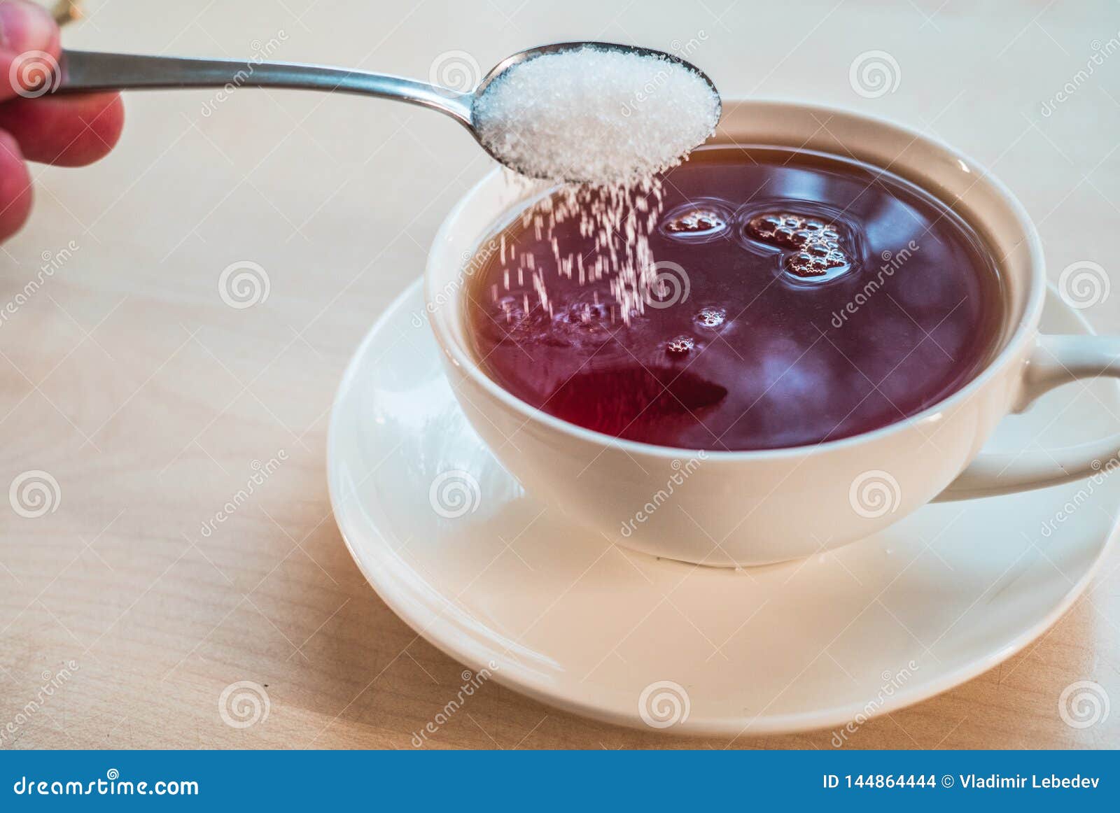 Cup Black Tea and Spoon with Sugar Stock Photo - Image of sugar, spoon ...
