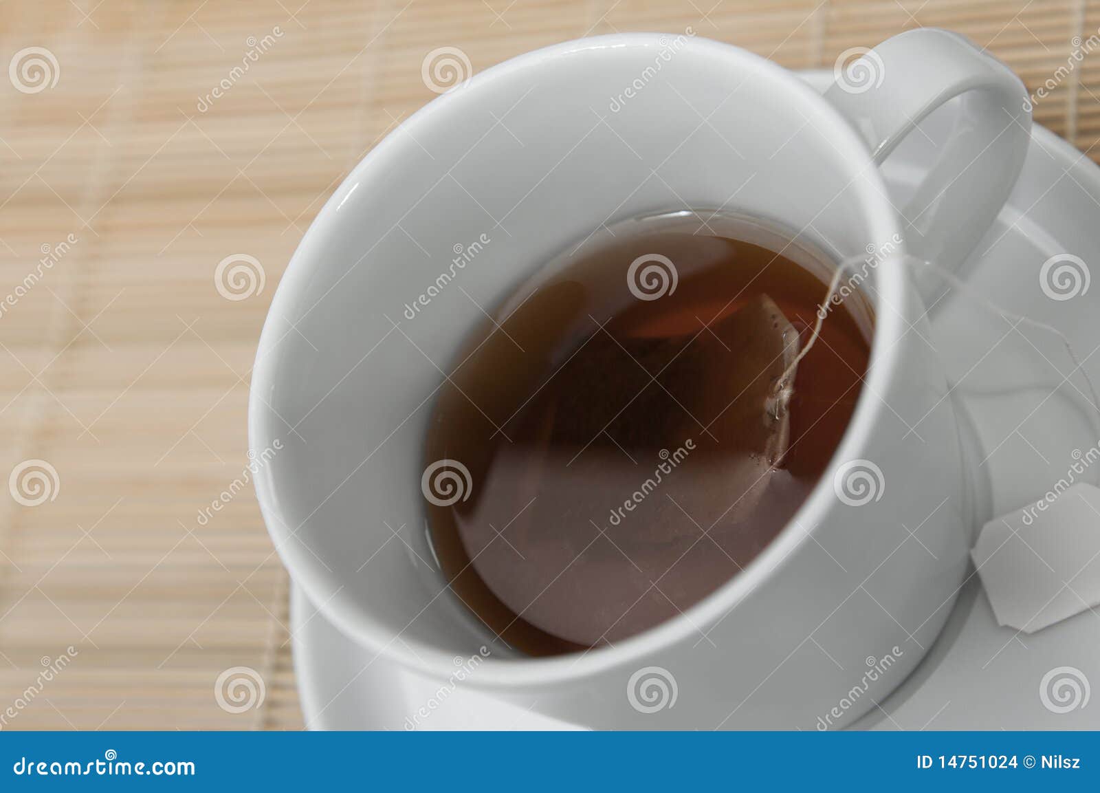 Cup of Black Tea with Teabag Inside Stock Photo - Image of relax ...