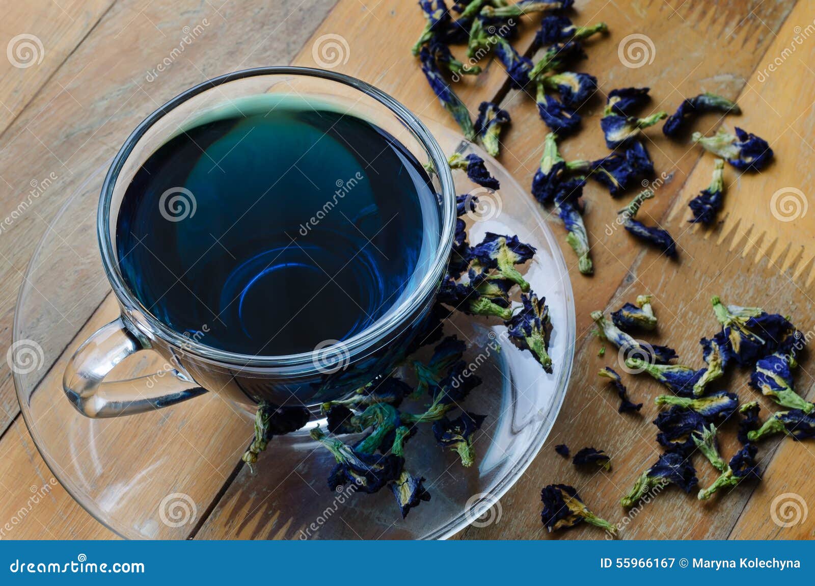 Cup of blue flower tea stock image. Image of herb, blue - 55966167