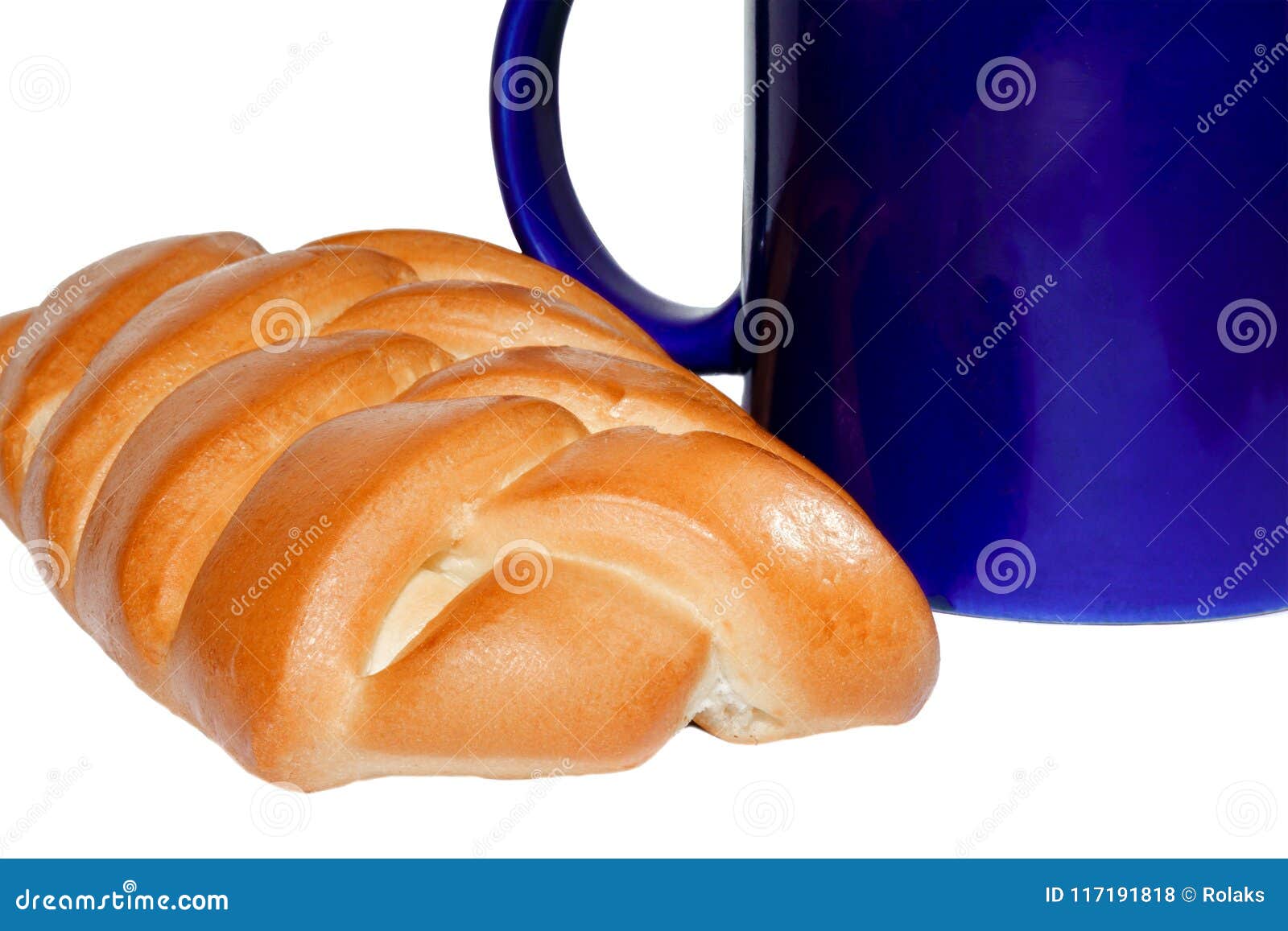 A cup and a bun stock photo. Image of coffee, healthy - 117191818
