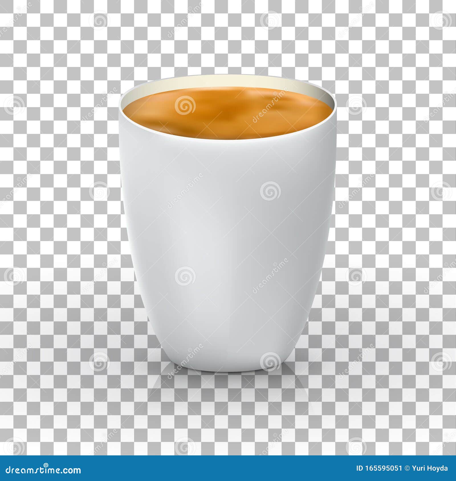 Cup of Caffee Front View. Realistic Vector 3d Glossy Blank White Coffee ...