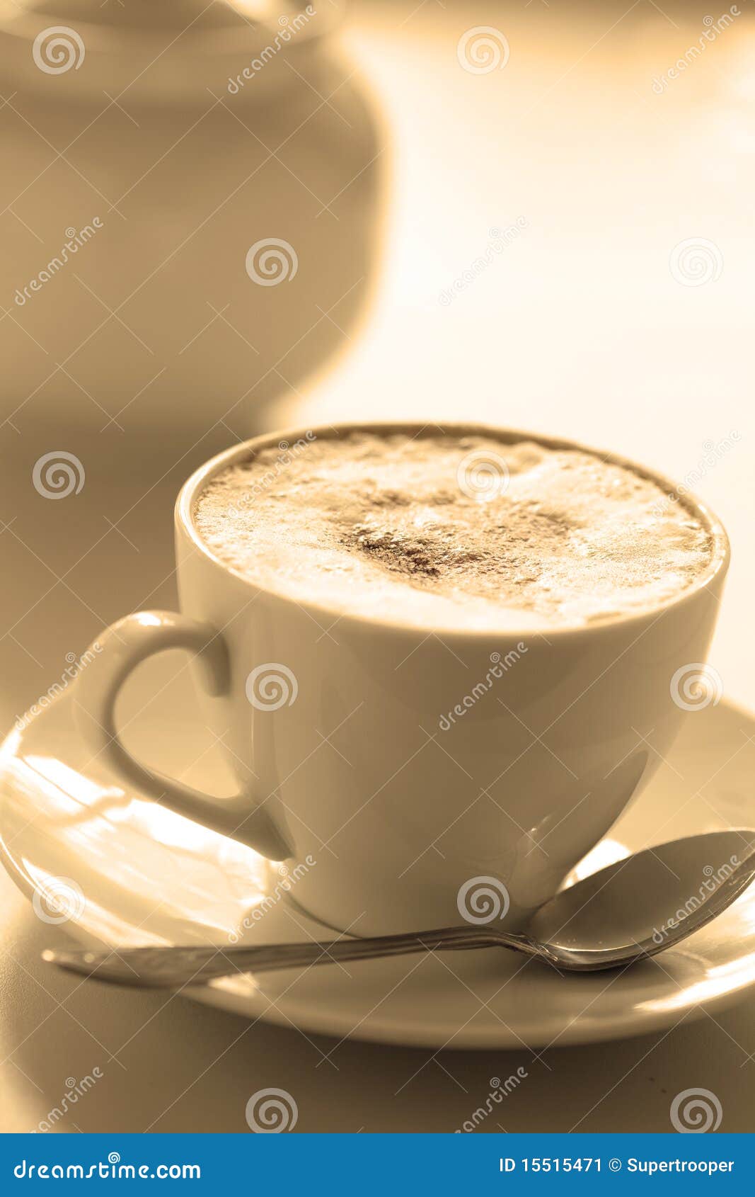 Cup of cappuccino stock image. Image of closeup, breakfast - 15515471