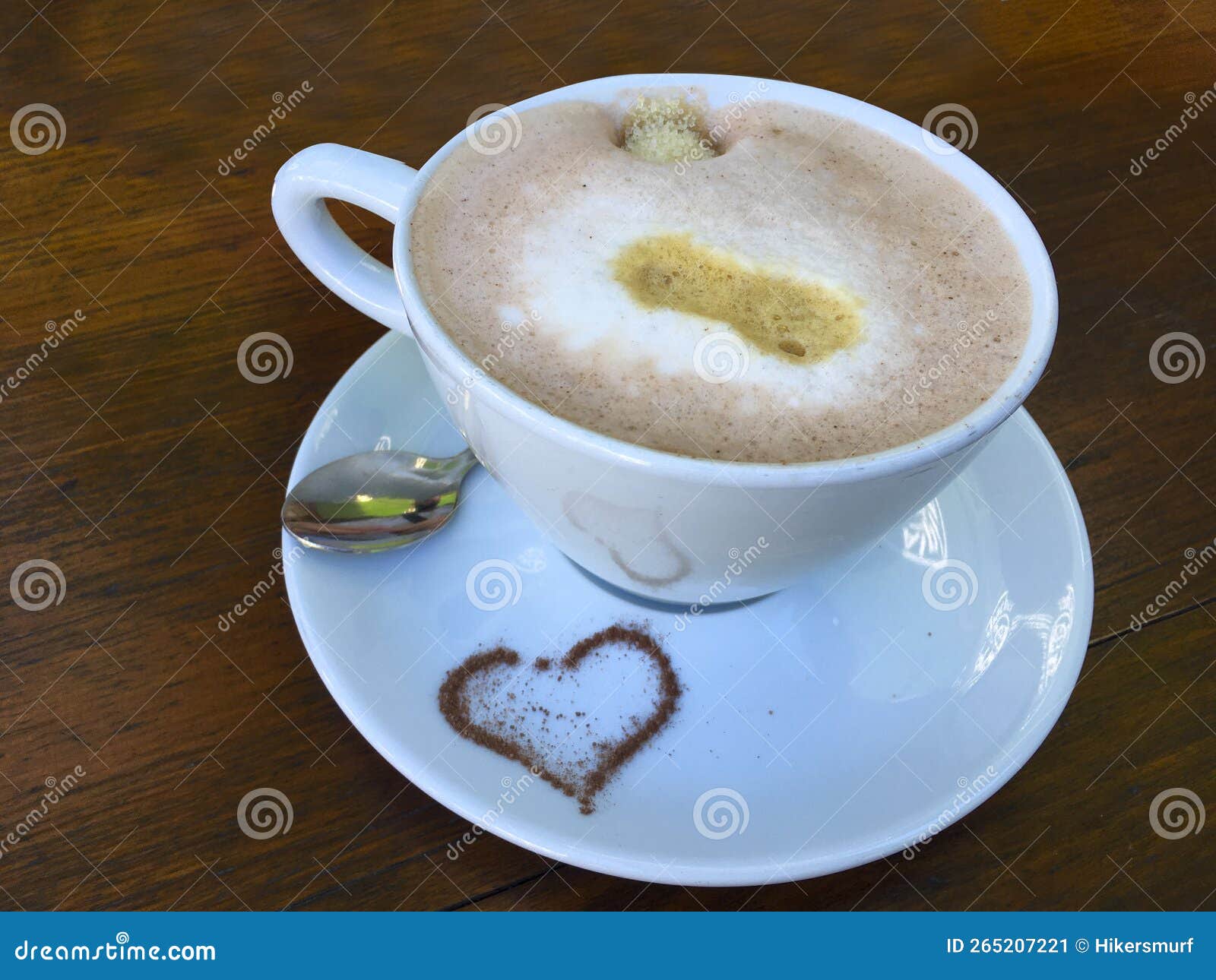 Cup Cappuccino with Heart of Cocoa and Decorated Milk Foam Stock Image ...