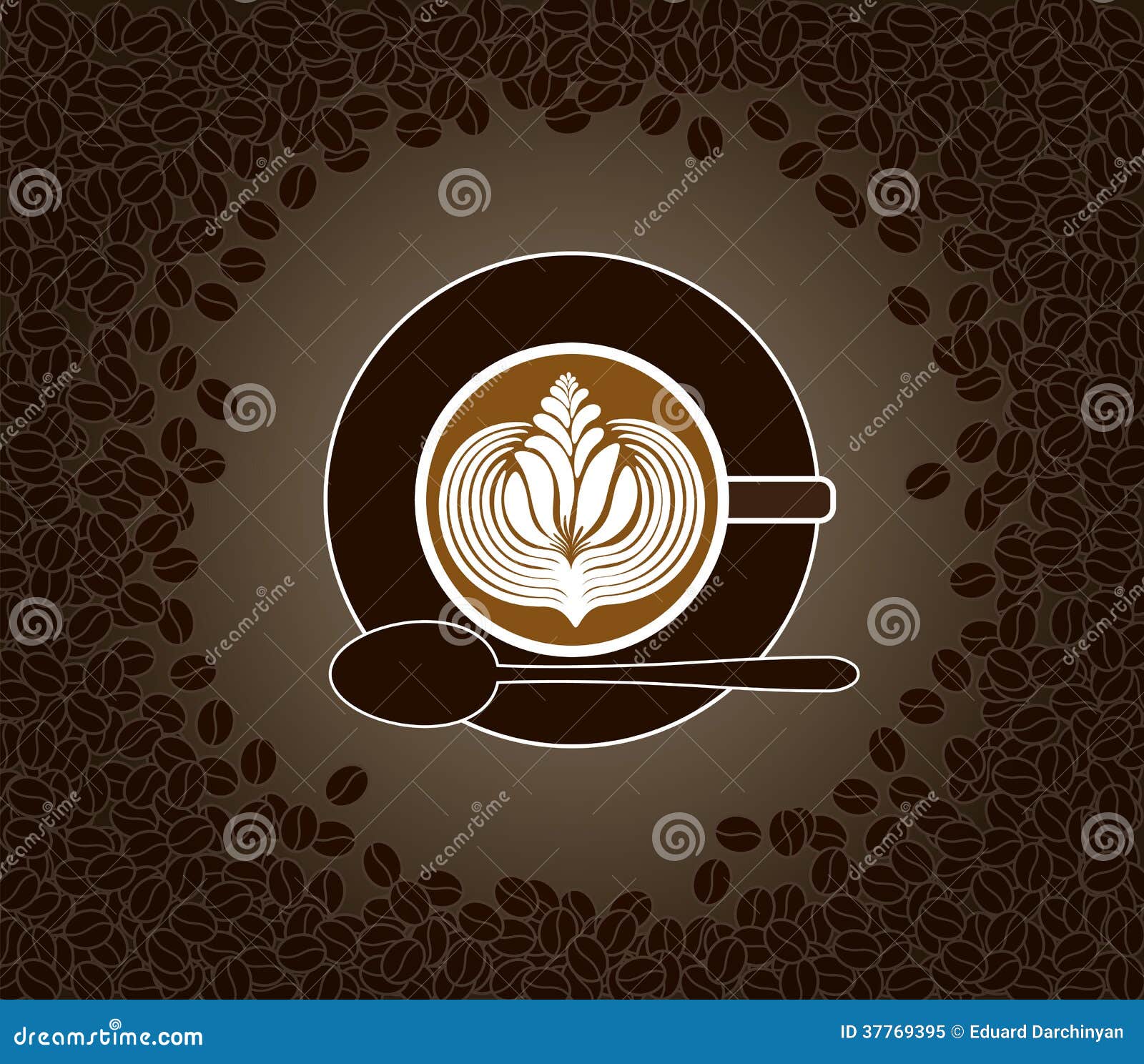 Cup of Cappuccino with Milk Pattern Surrounded by Stock Vector ...