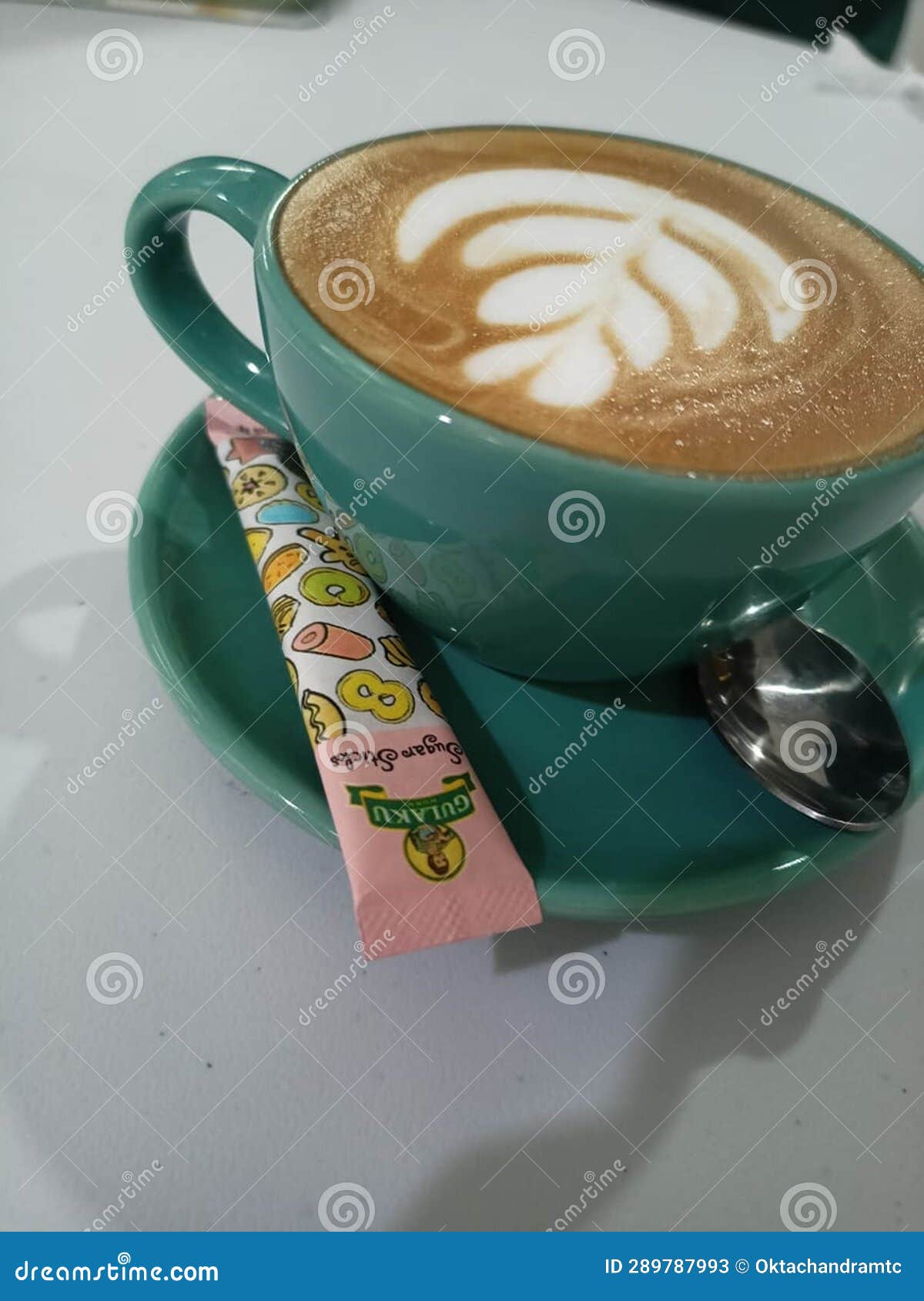 Cup of Cappuccino with a Note on it. Cup of Coffee with Creamer and ...