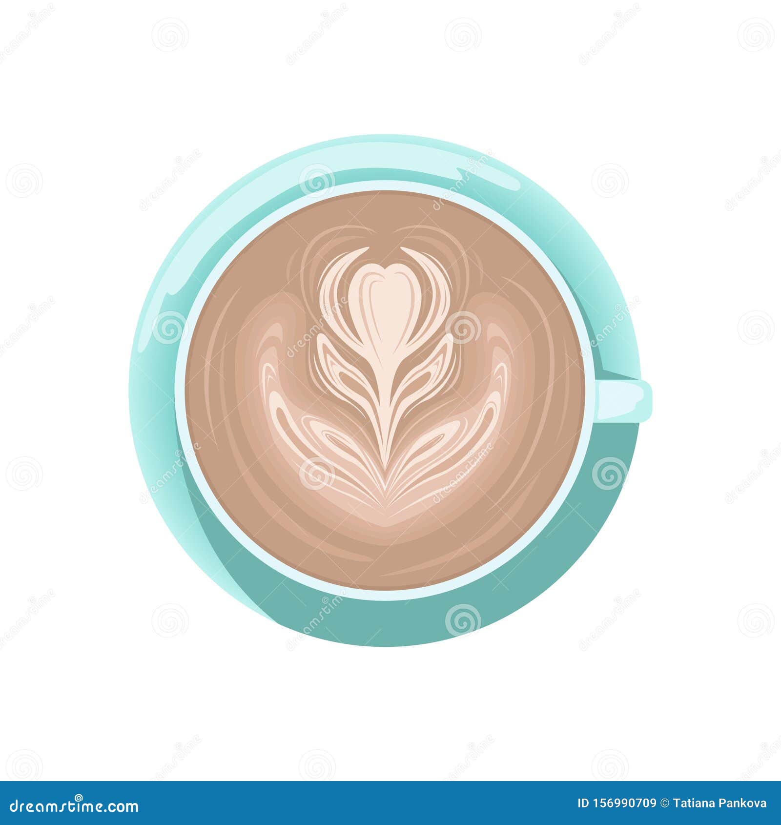 A Cup of Cappuccino with a Pattern on the Milk Foam. the View from the ...