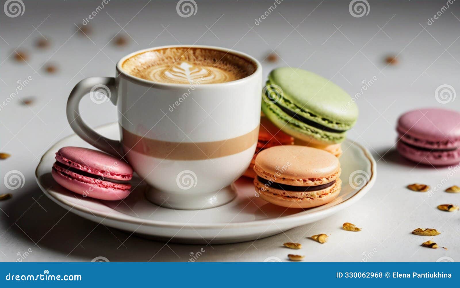 Macaroon Cookies Pile On Vintage Old Background. Delicious Meringue ...