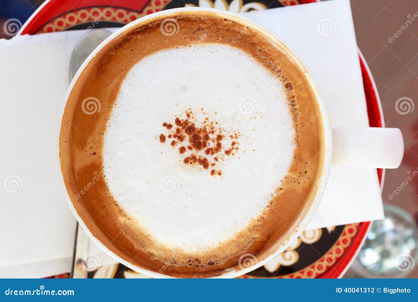 Cup of Cappuccino on Top View Stock Photo - Image of liquid, foam: 40041312