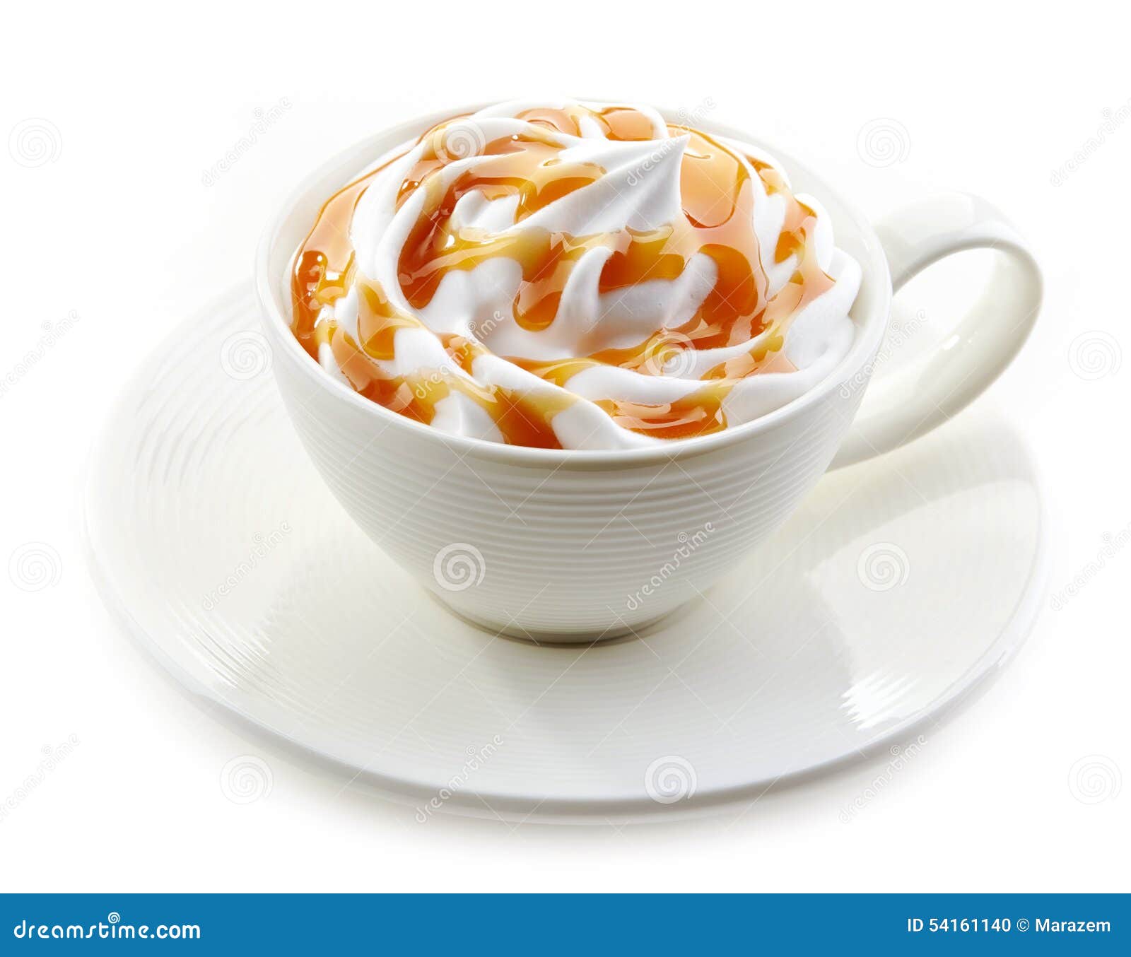 Cup of Caramel Latte with Whipped Cream Stock Photo - Image of ...