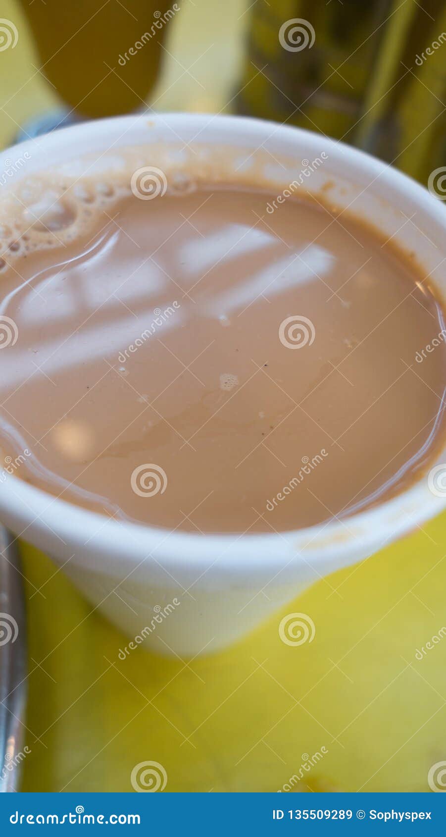 Cup of Chai Tea in a Polysteyrene Cup Stock Image - Image of inside ...