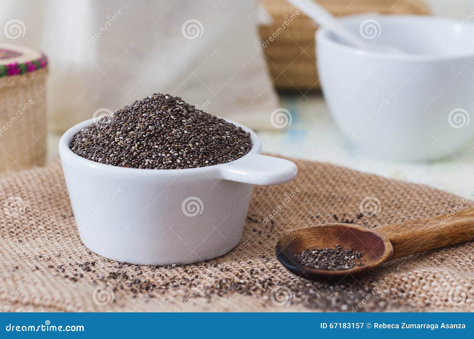 Cup of chia stock image. Image of aztec, calcium, natural - 67183157