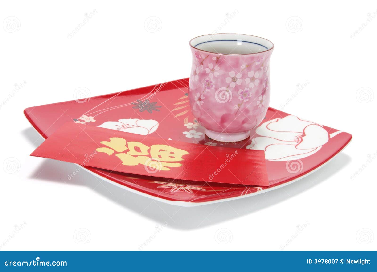 Cup of Chinese Tea and Red Packet on Plate Stock Image - Image of ...