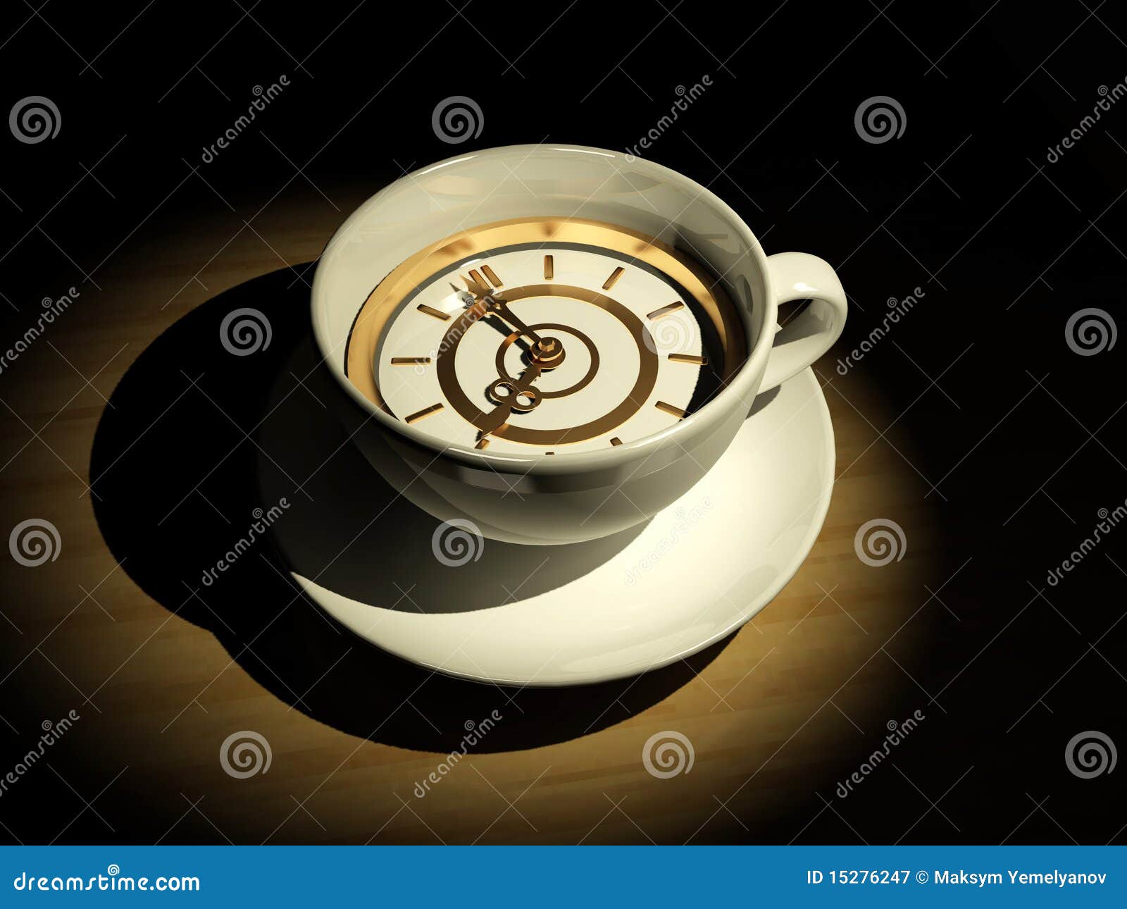 Cup With Clock. Eight O'clock Stock Illustration | CartoonDealer.com ...