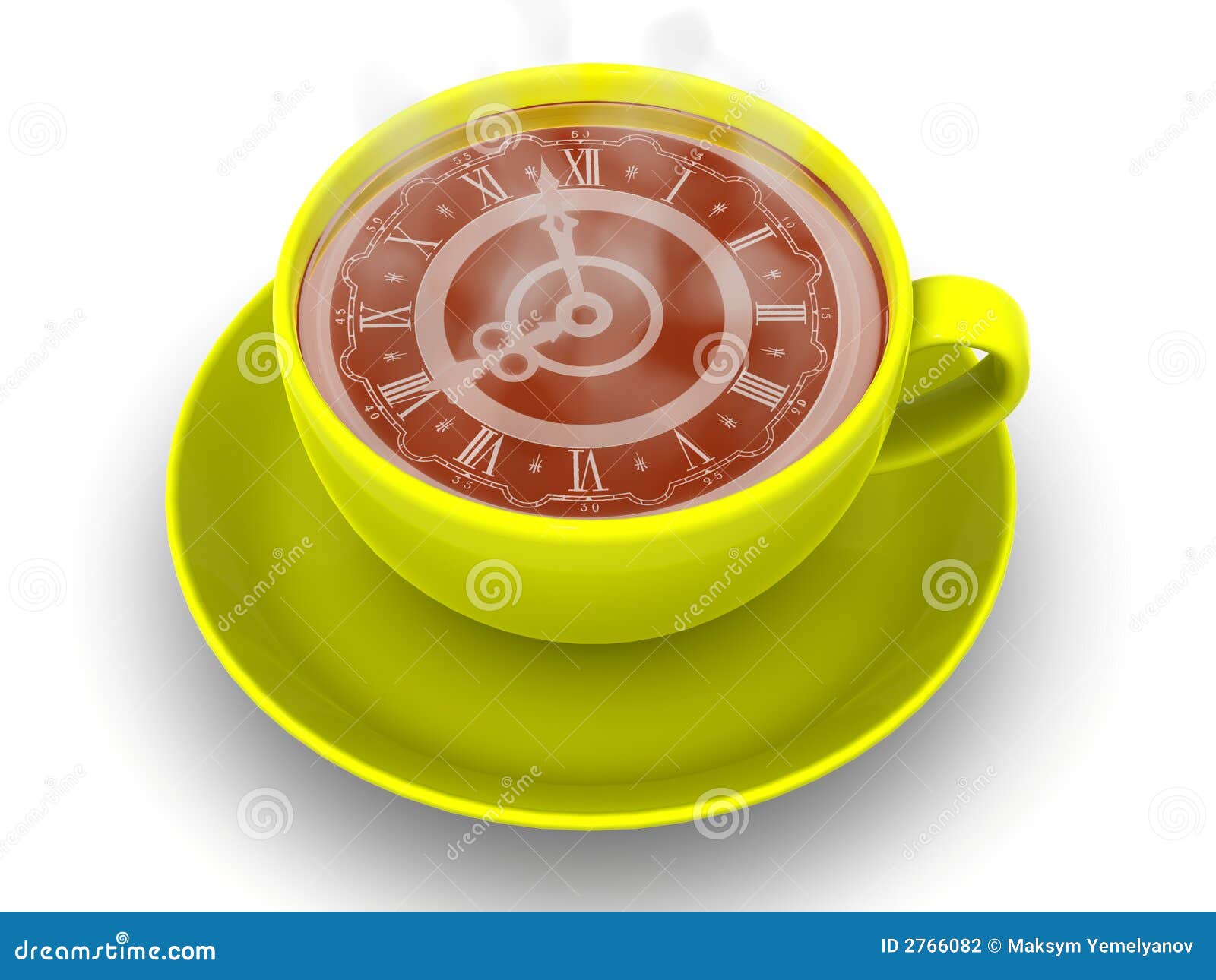 Cup With Clock. Eight O'clock Stock Illustration | CartoonDealer.com ...