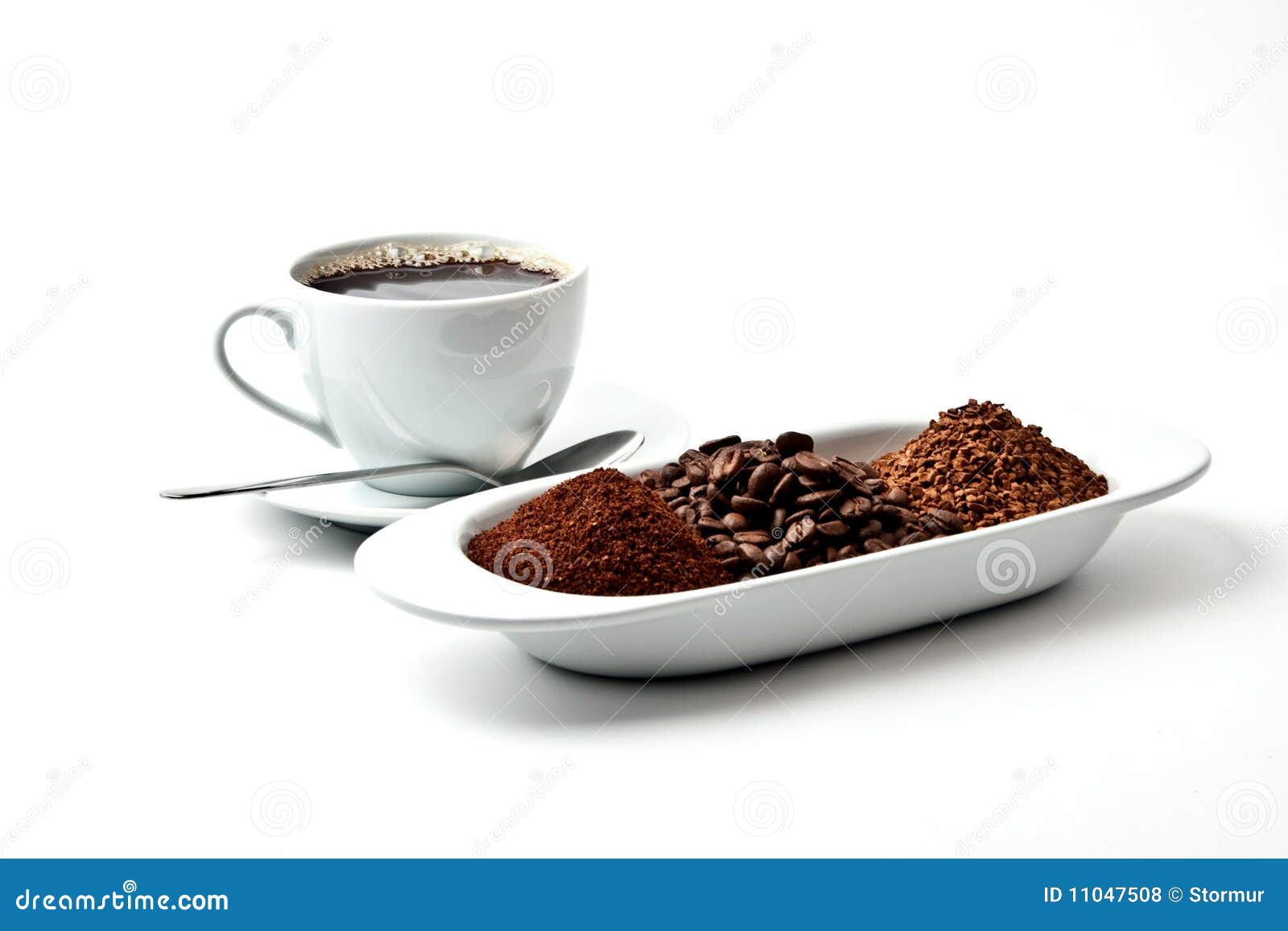 Cup of Cofee with Fresh Coffee on Plate Stock Photo - Image of ...