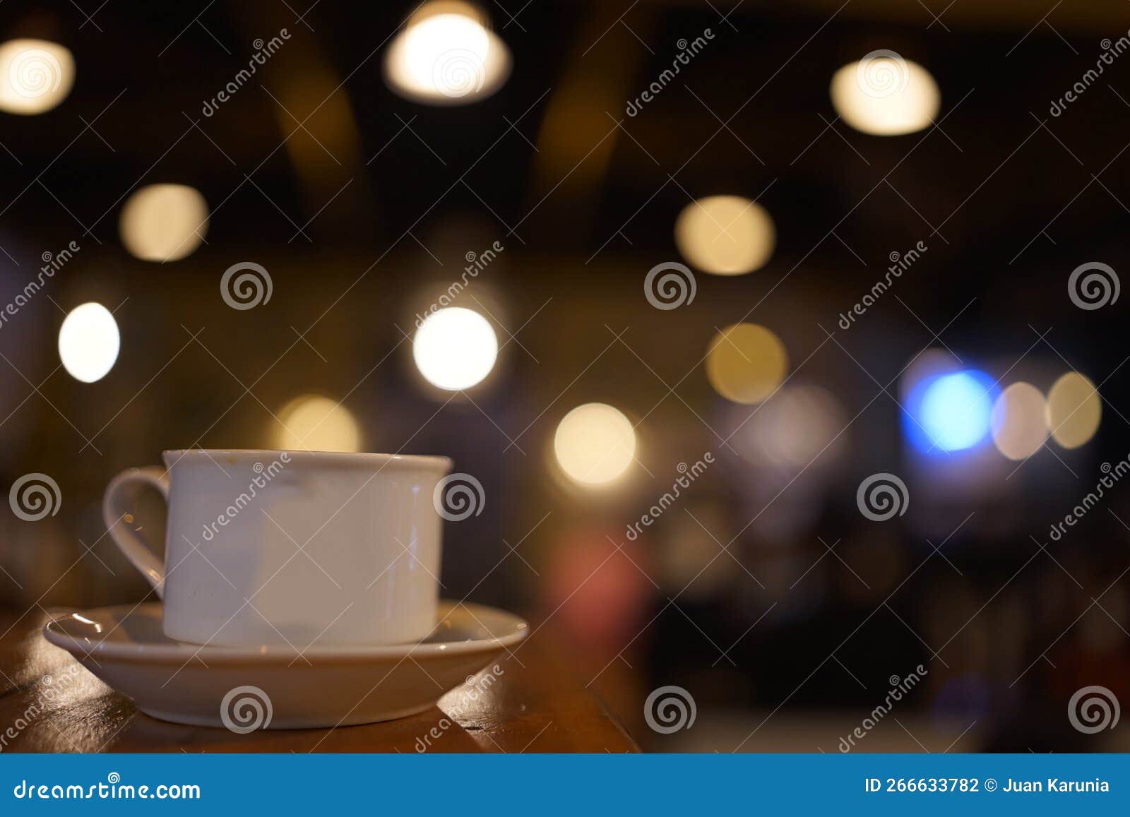 A Cup of Coffe at Coffee Shop Stock Photo - Image of night, yellow ...