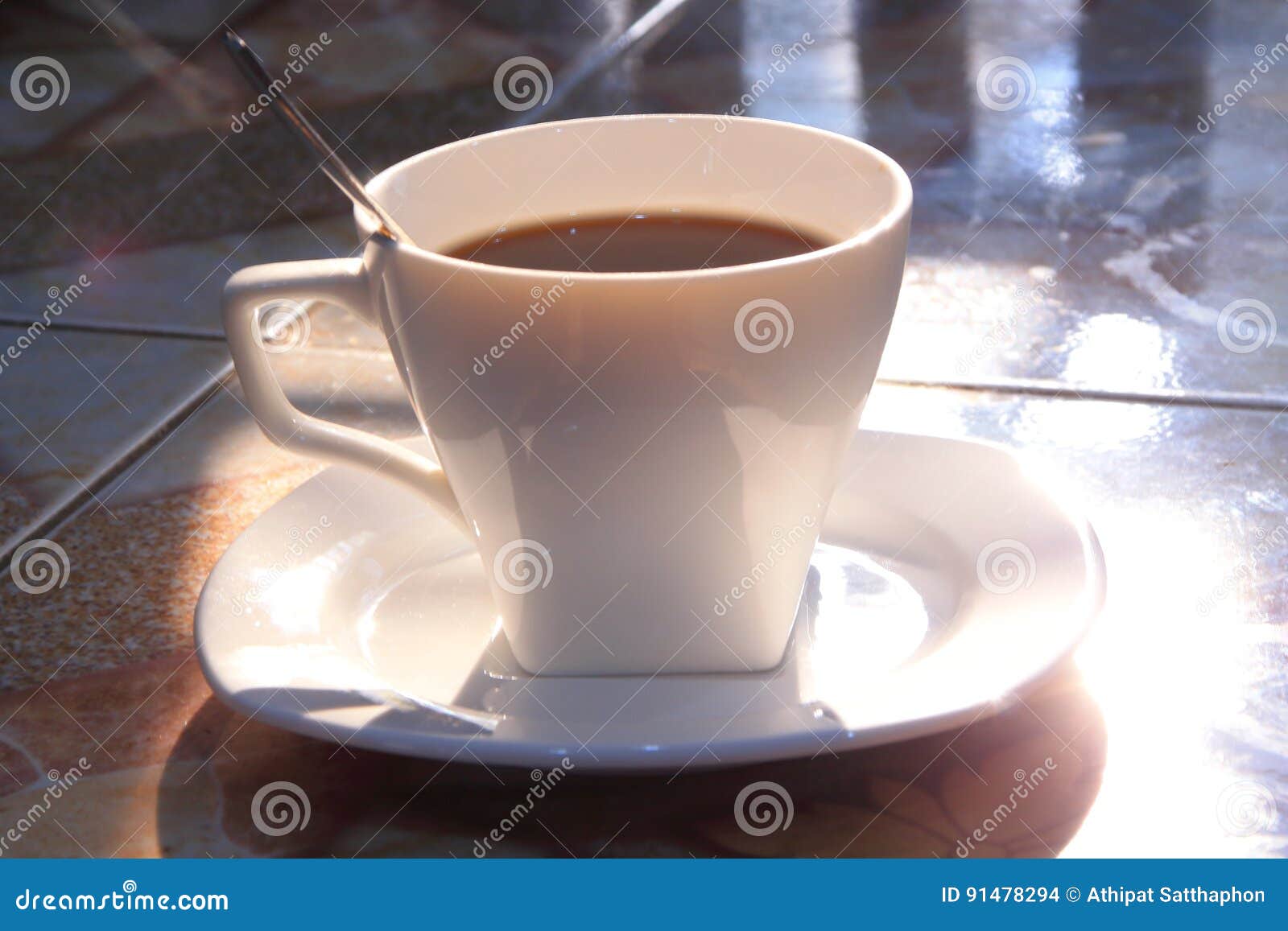A cup of coffe in morning stock photo. Image of black - 91478294