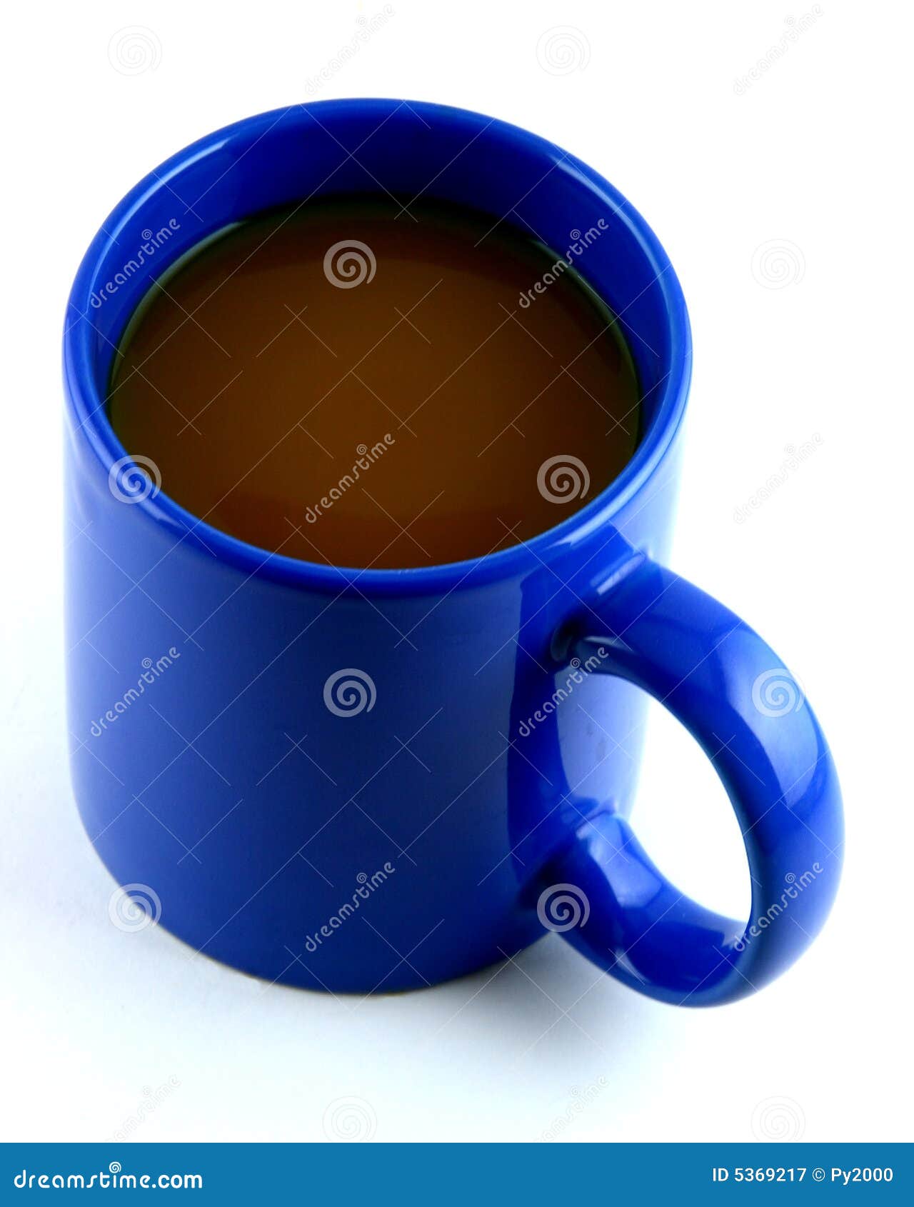 Blue Mug of Hot Coffee stock image. Image of isolated - 5369217