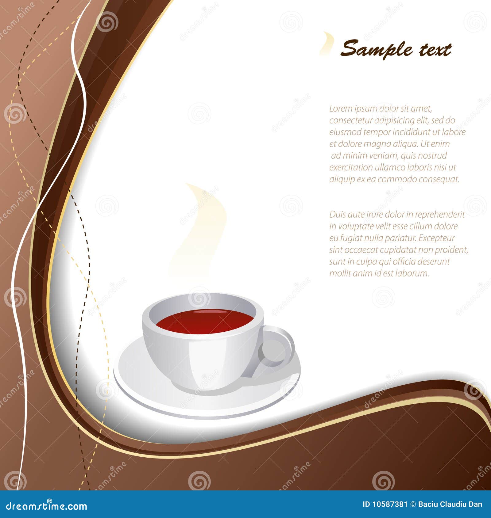 Cup of Coffee with Abstract Background. Stock Vector - Illustration of ...