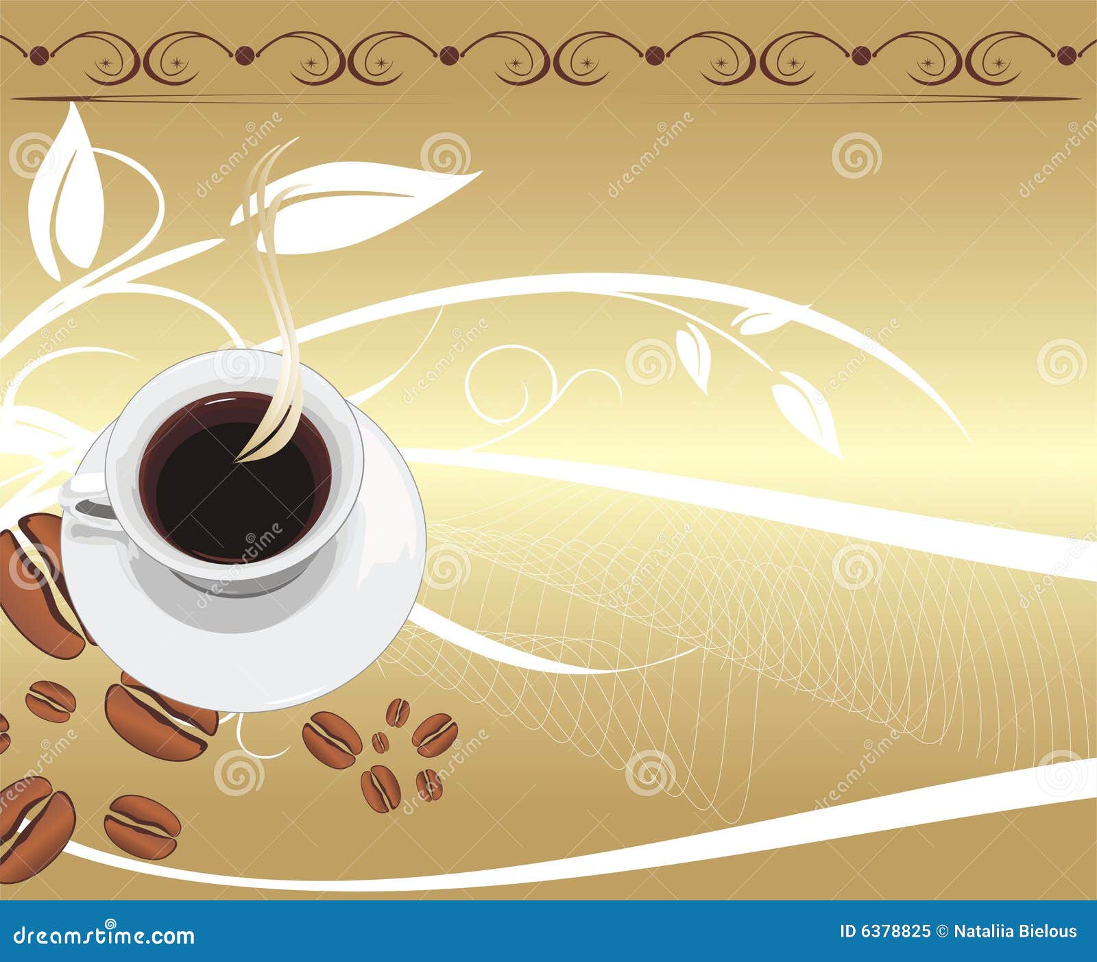 Cup with Coffee on the Abstract Background. Stock Vector - Illustration ...
