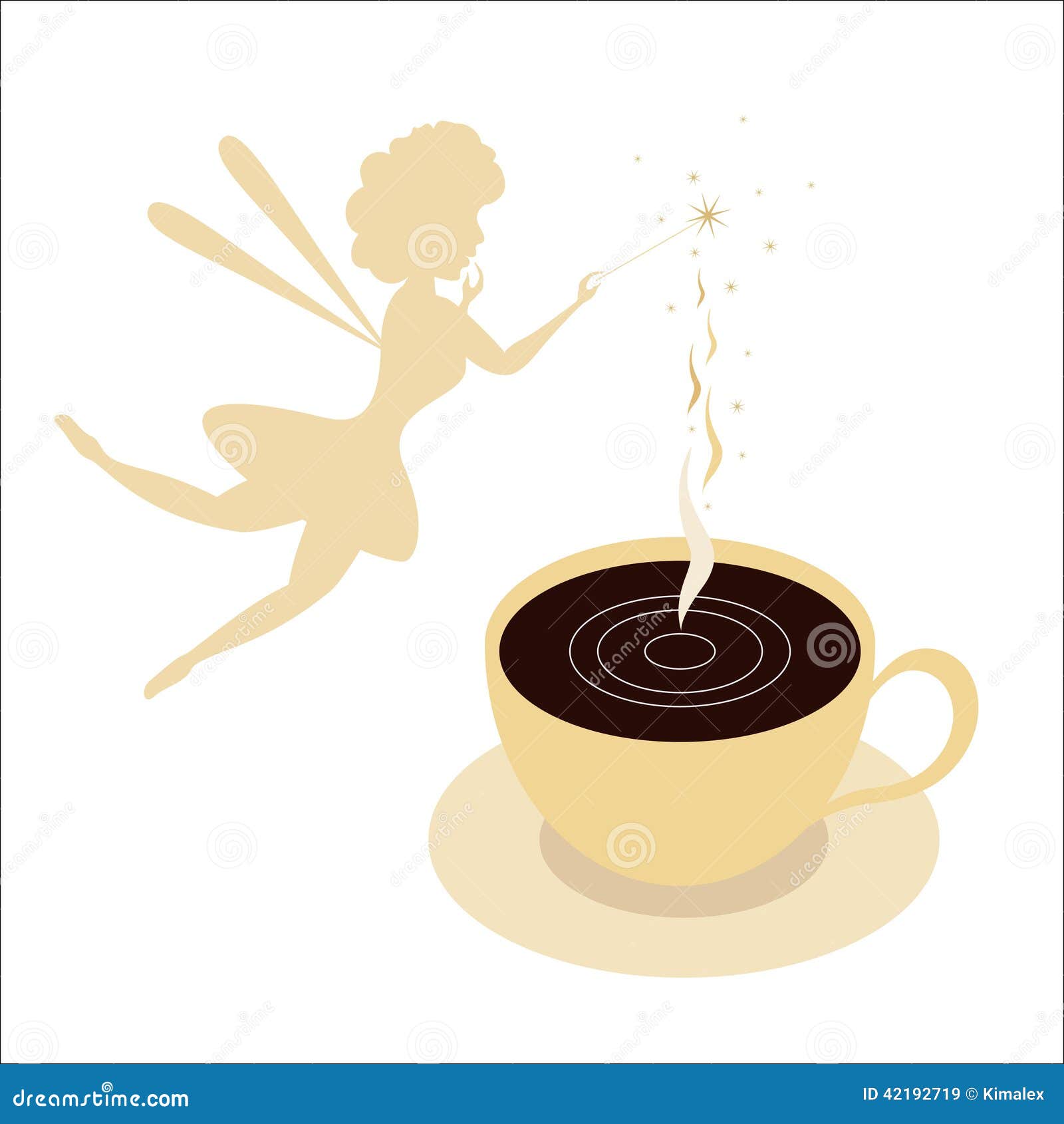 Cup of Coffee with an Angel Stock Vector - Illustration of liquid ...
