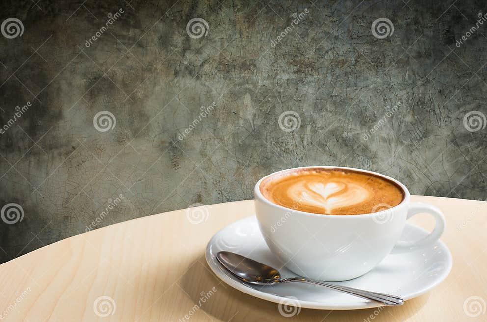 A Cup of Coffee and Background of Concrete Wall Texture with Cop Stock ...