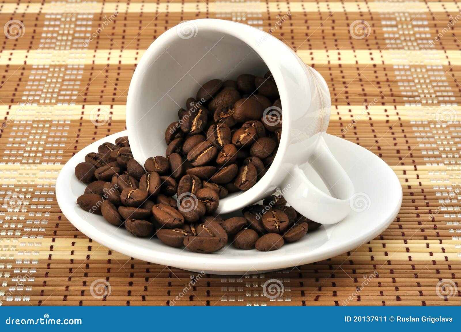 Cup with coffee beans stock image. Image of coffee, white - 20137911