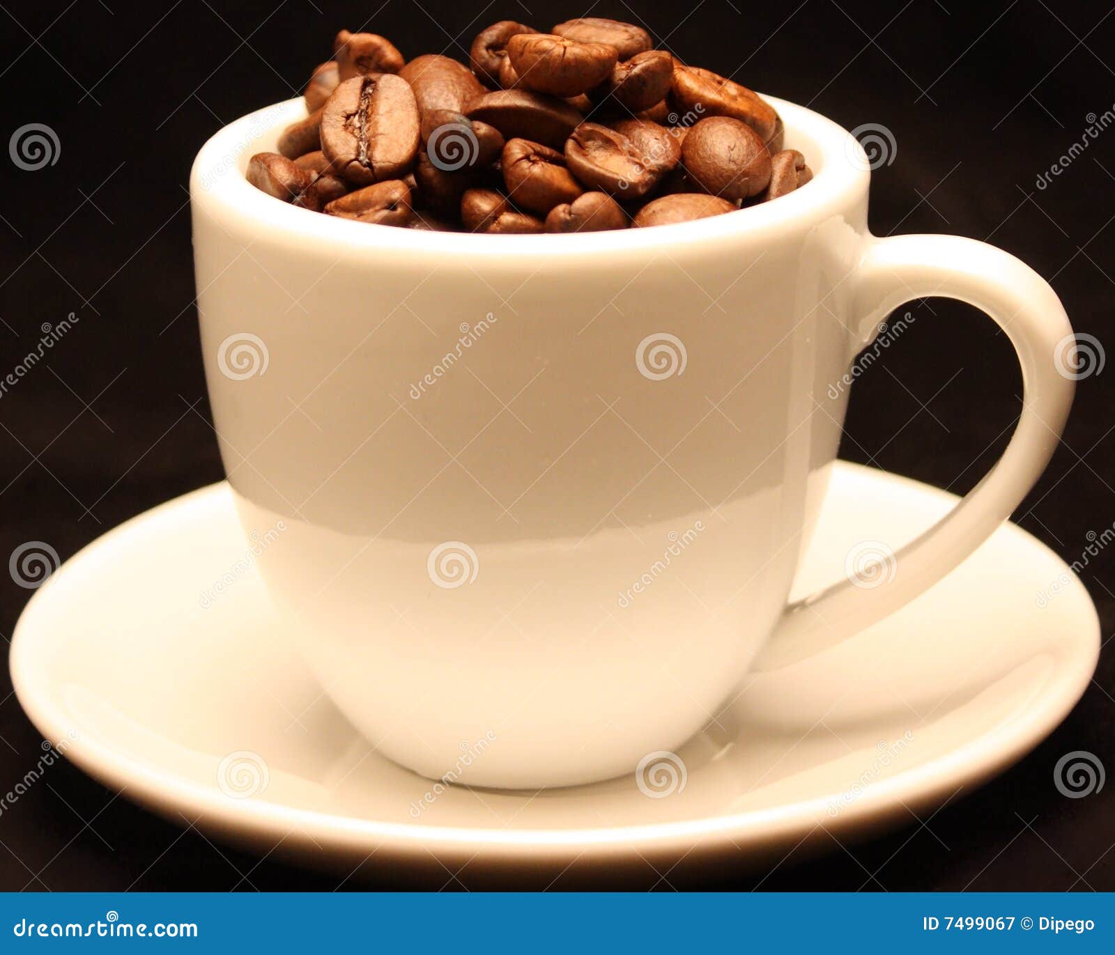Cup of coffee beans stock image. Image of aroma, drinking - 7499067