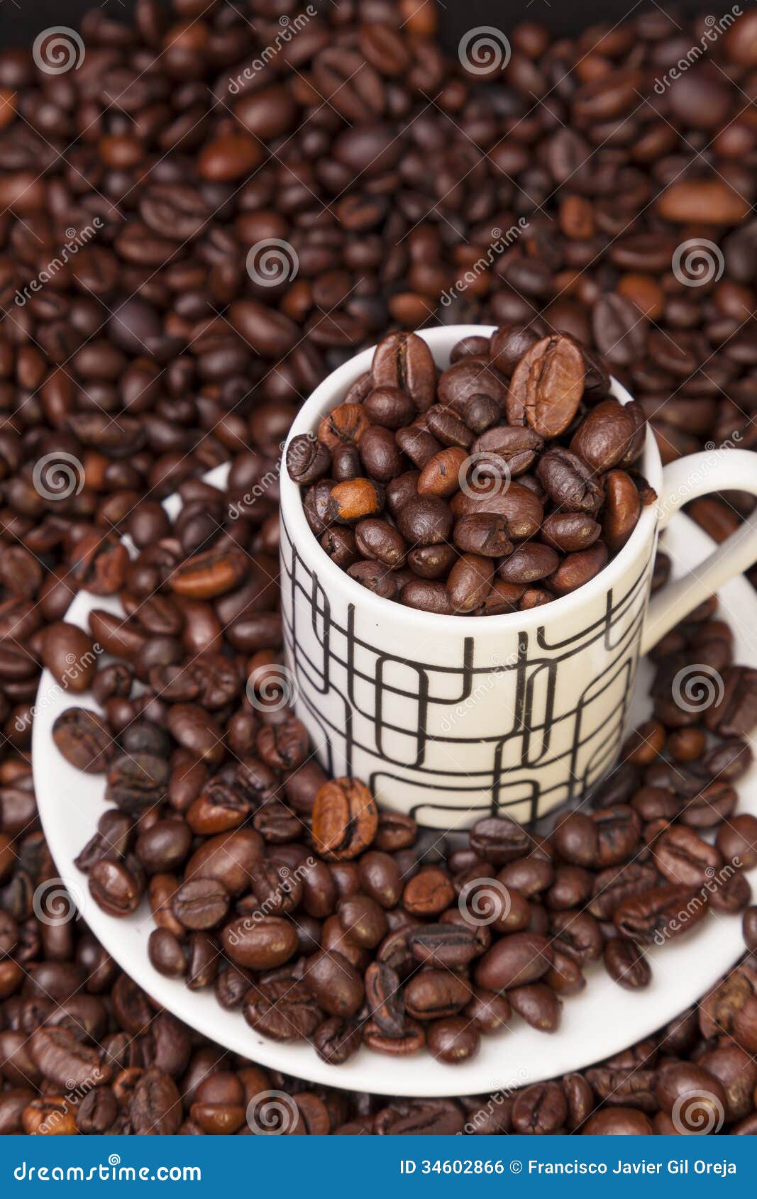 Cup and coffee beans stock photo. Image of nature, coffee - 34602866