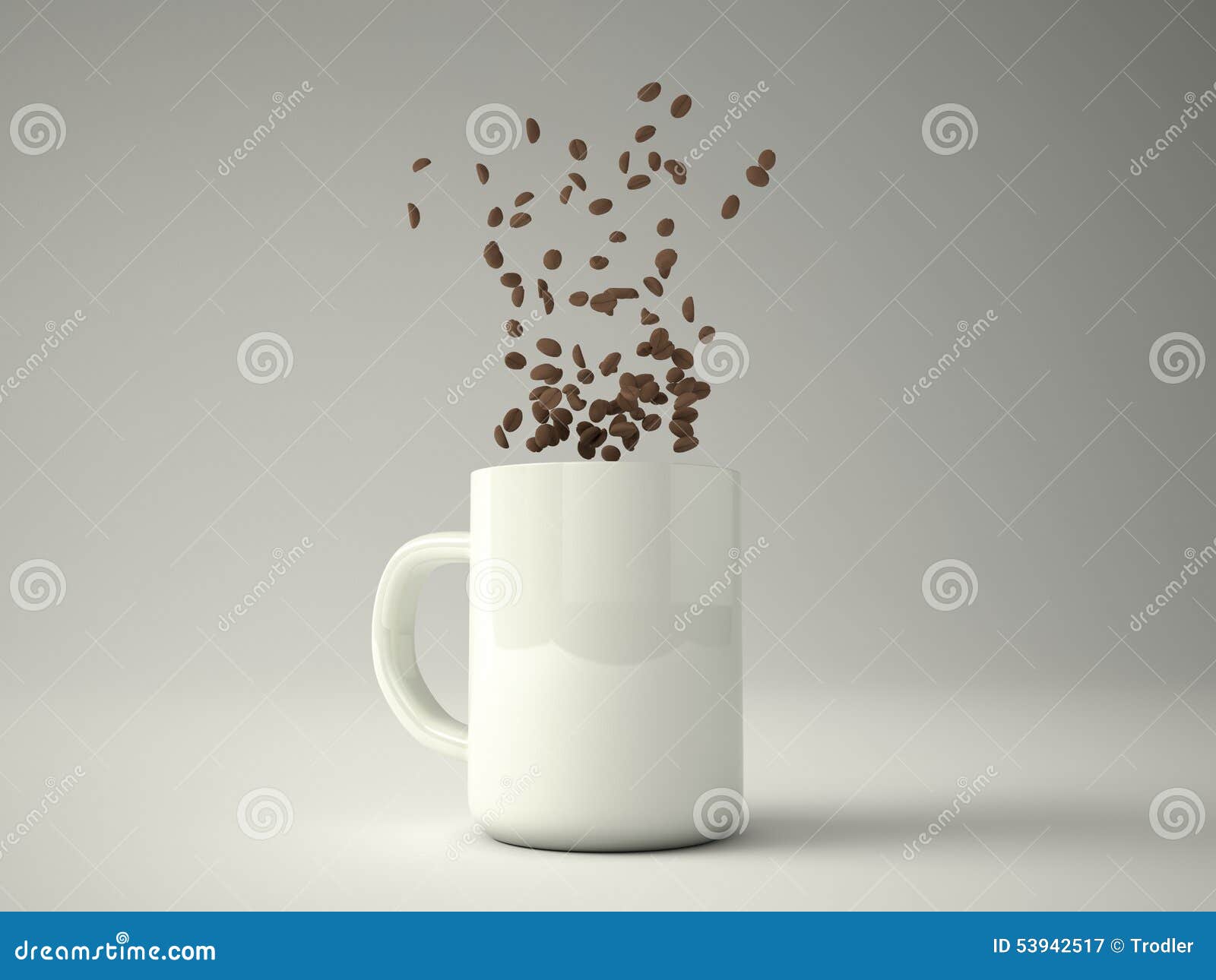 Cup and coffee beans stock illustration. Illustration of dark - 53942517