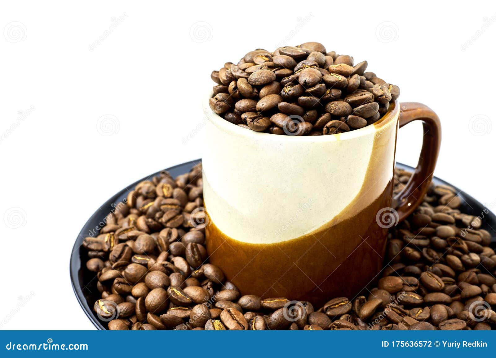 Cup with Coffee Beans and a Plate with Coffee Beans Stock Photo - Image ...
