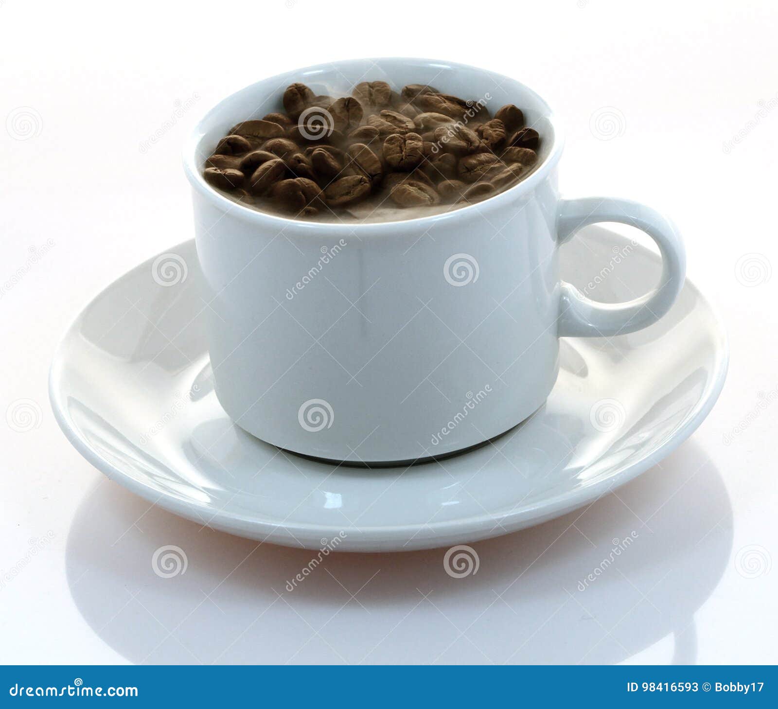 Cup of coffee beans stock image. Image of heap, drink - 98416593