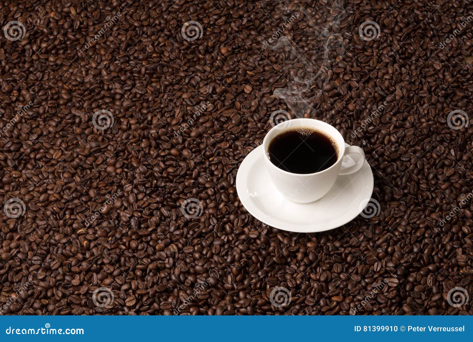 Cup of Coffee on a Bed of Beans Stock Photo - Image of brew, love: 81399910